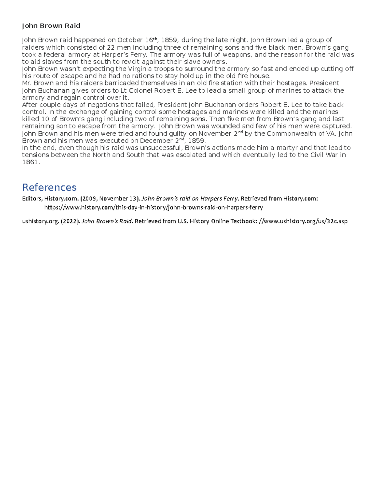 2-1 Discussion Events That Shaped the Civil War Era - John Brown Raid ...