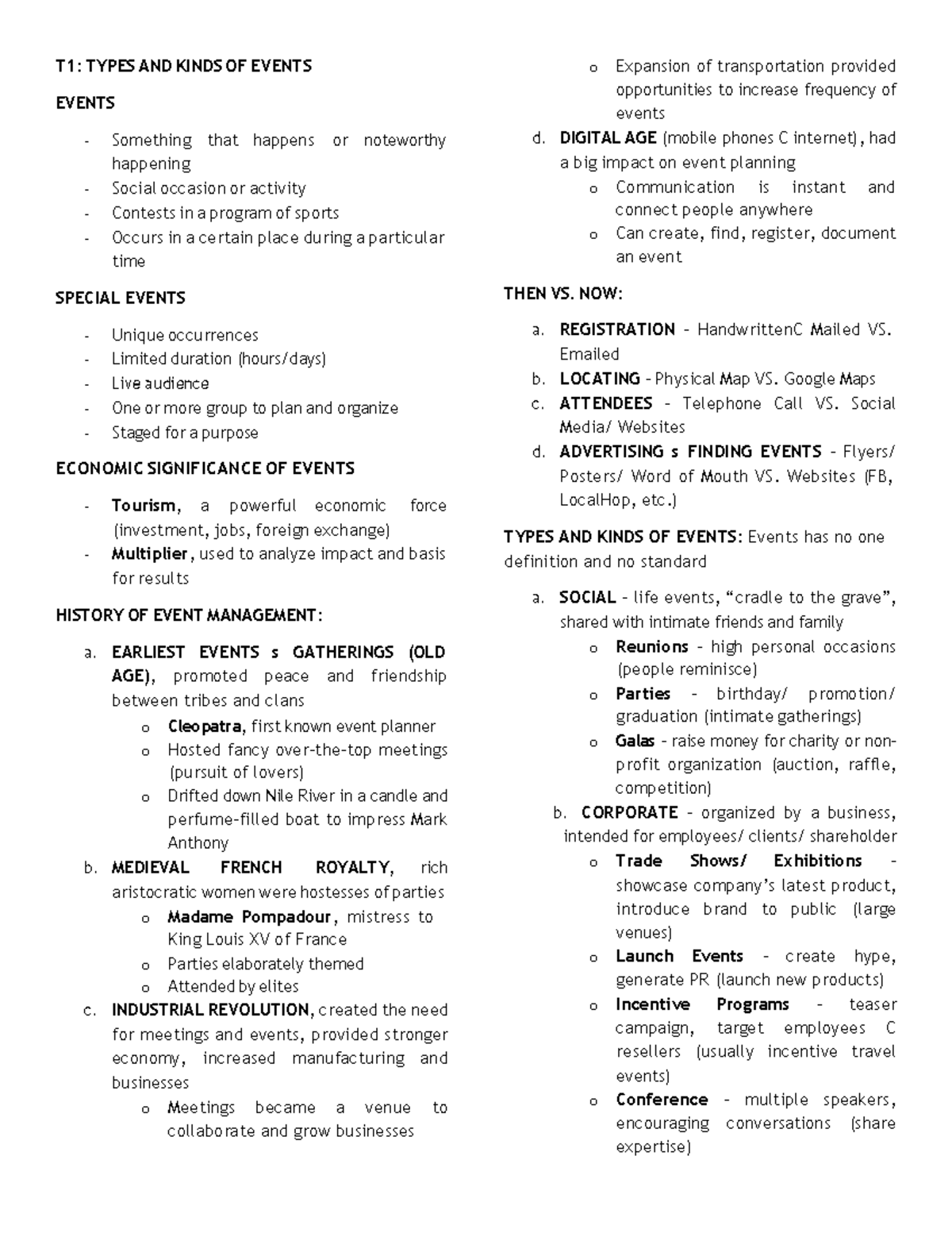 MICE Topic 1 and 2 - T1: TYPES AND KINDS OF EVENTS EVENTS Something ...