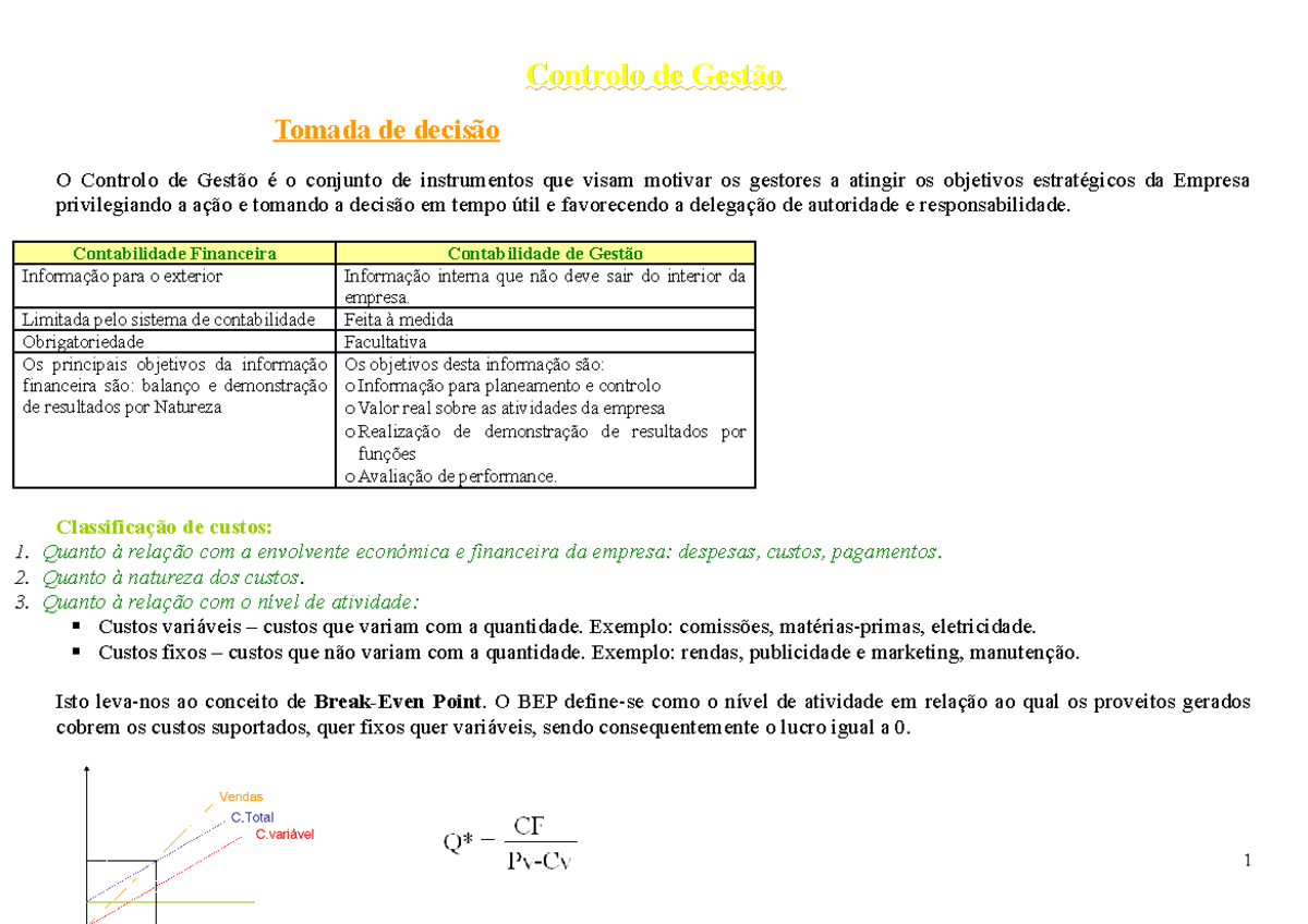 Apontamentos de Sistemas de Controlo de Gestão do IPV - ESTGV do curso ...