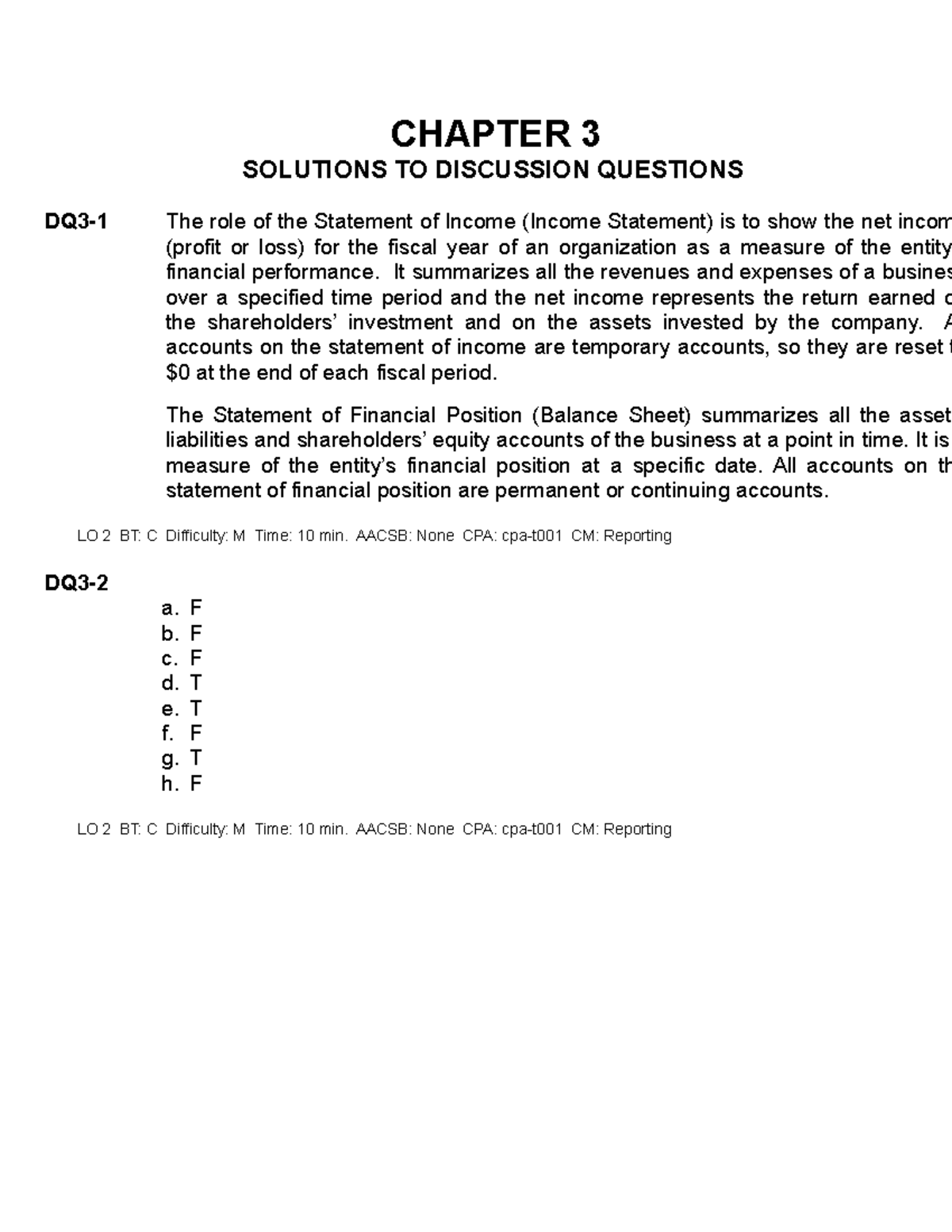 Ch03 - CHAPTER 3 SOLUTIONS TO DISCUSSION QUESTIONS DQ3-1 The role of ...