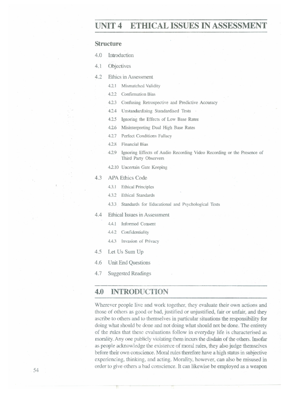 Unit-4 - Notes - U N I T 4 E T H I C A L I S S U E S I N A S S E S S M ...