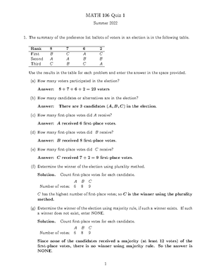 Math106 41 quiz2 answers su22 - MATH 106 Quiz 2 Summer 2022 Do all ...