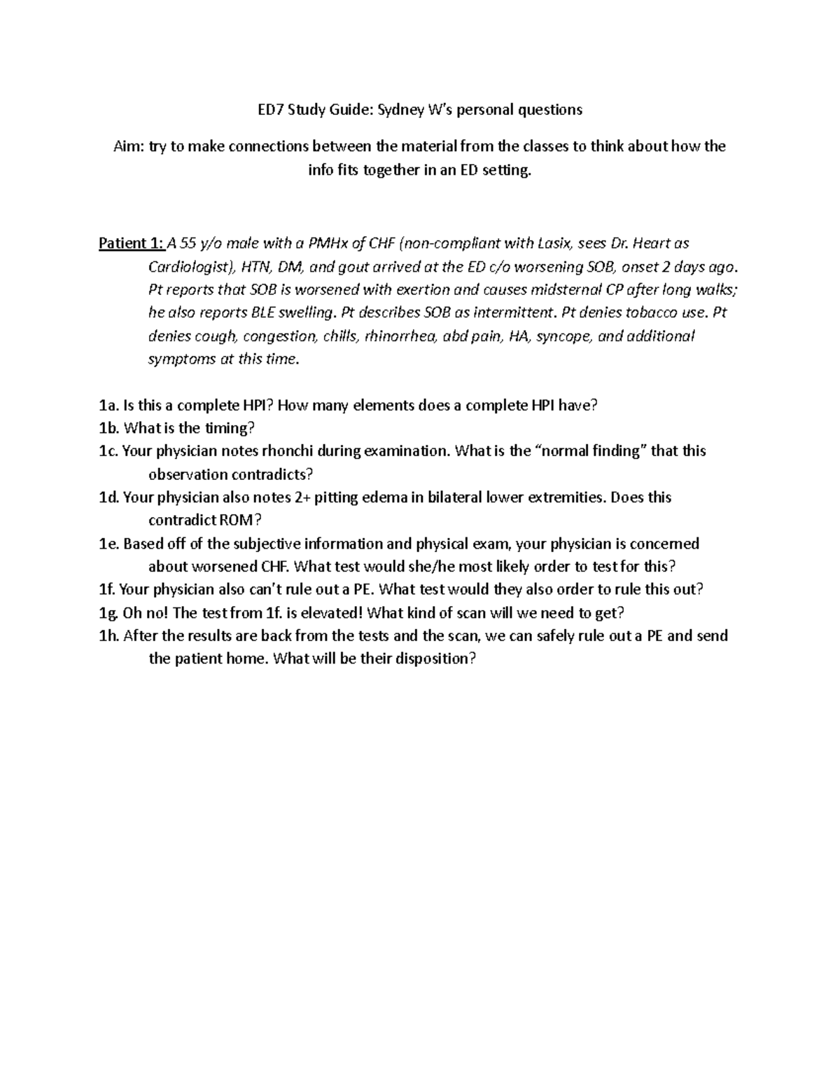 ED7 Study Guide Questions - ED7 Study Guide: Sydney W’s personal ...