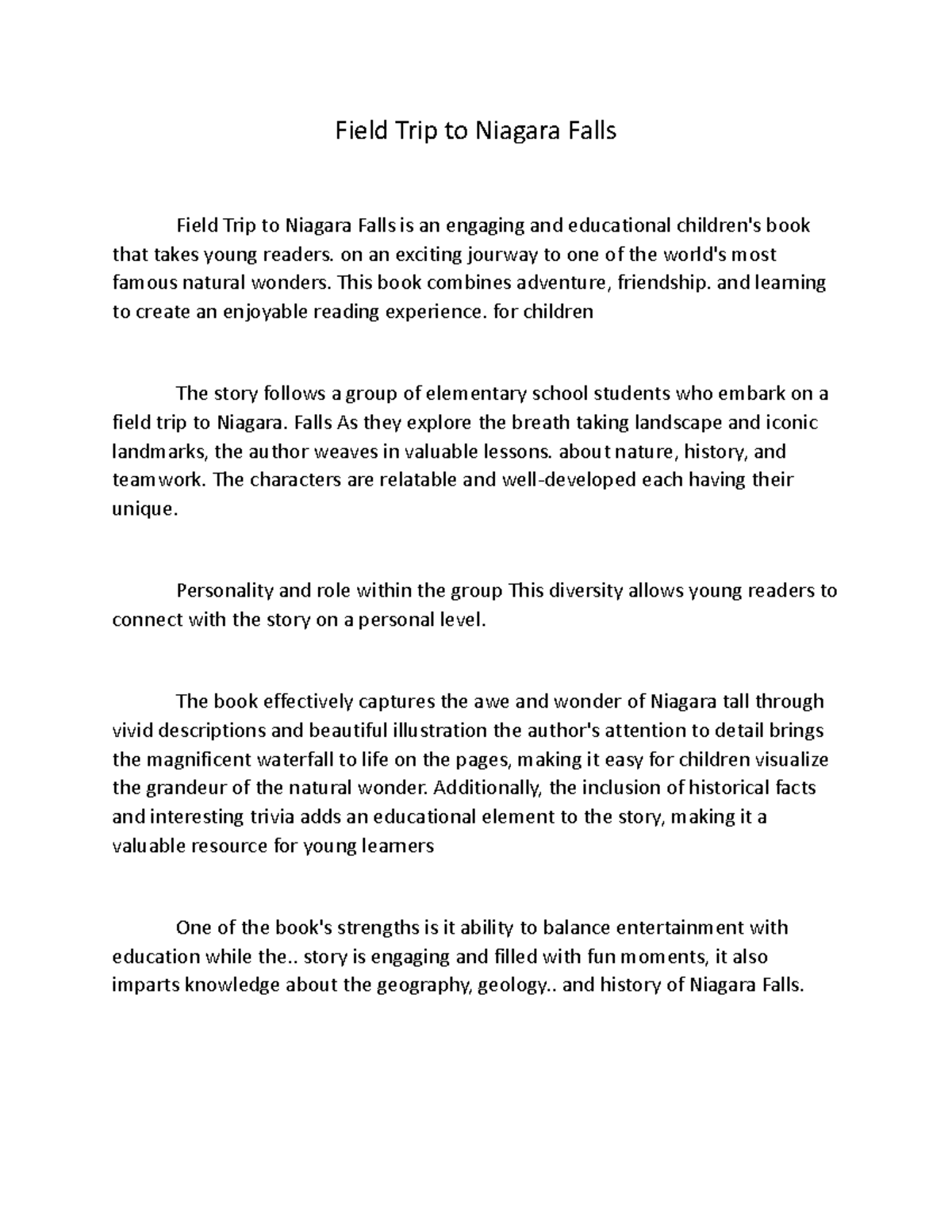 Field Trip to Niagara Falls yuri - Field Trip to Niagara Falls Field ...