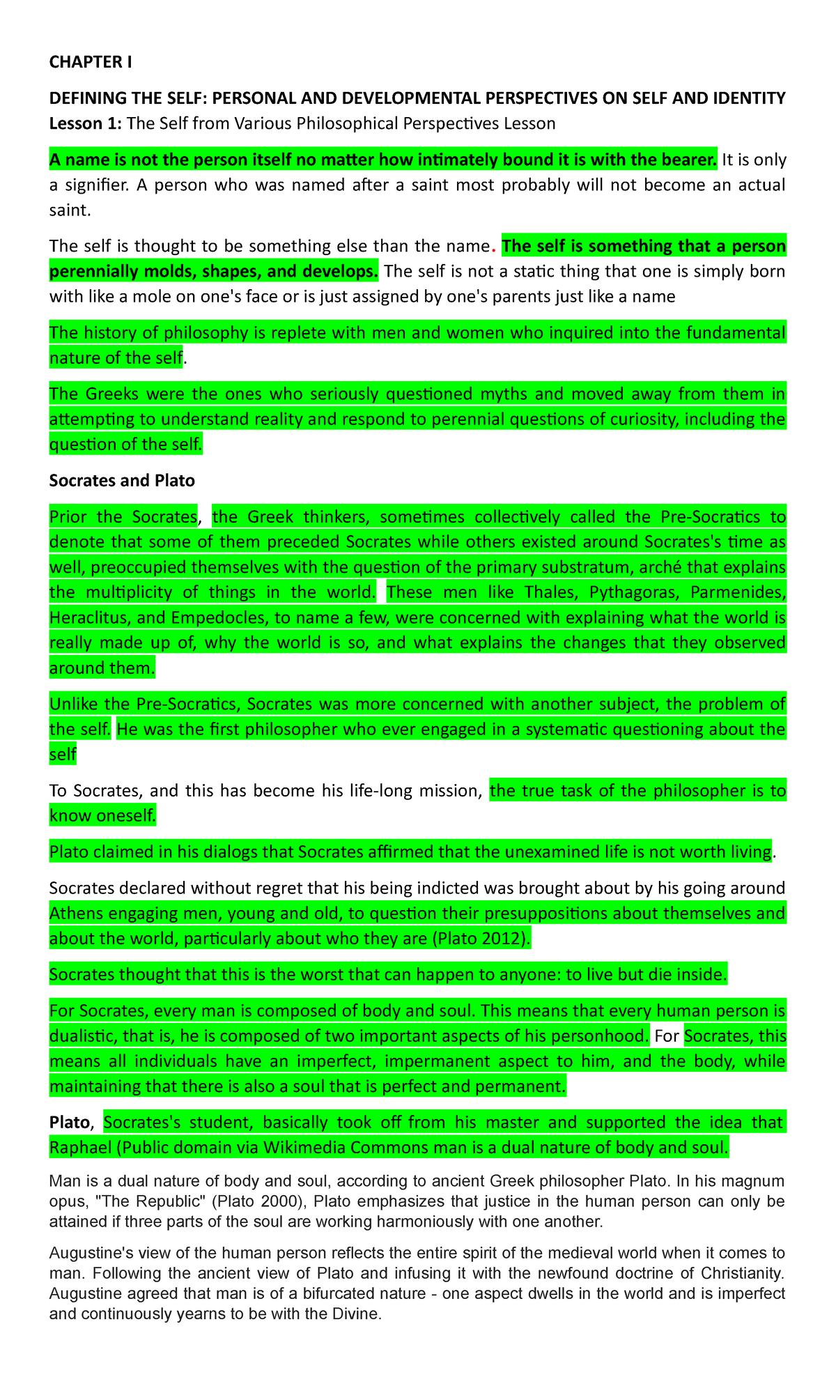 Understanding-self-no - CHAPTER I DEFINING THE SELF: PERSONAL AND ...