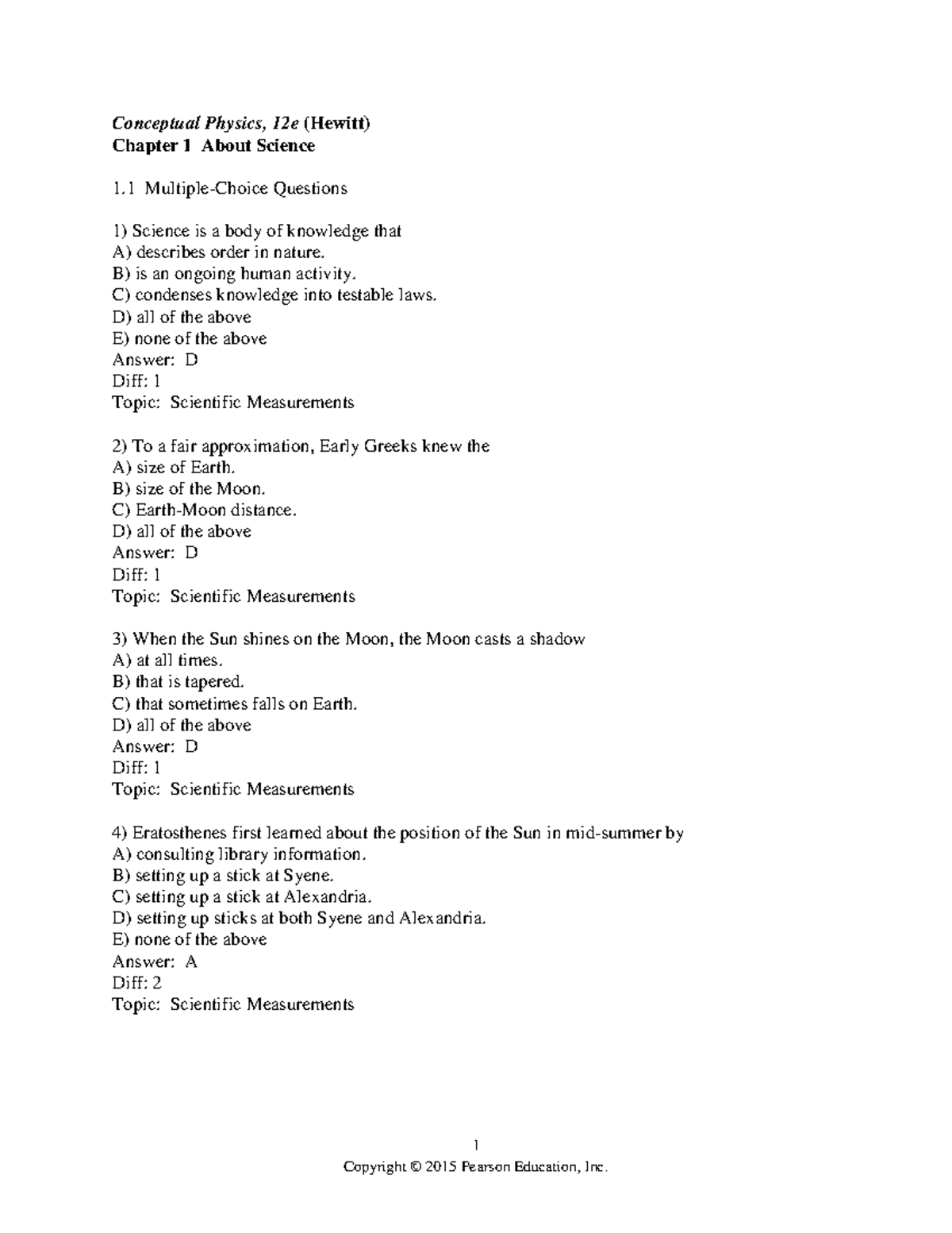 Physics chapter 1 - 1 Conceptual Physics, 12e (Hewitt) Chapter 1 About ...