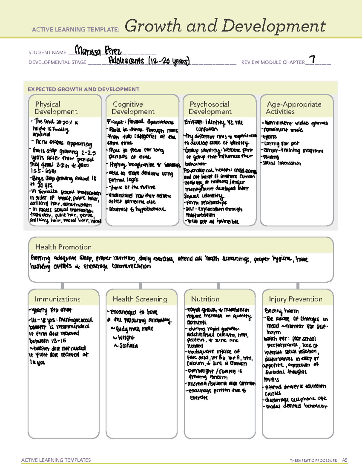 Adolescents template - ACTIVE LEARNING TEMPLATES THERAPEUTIC PROCEDURE ...