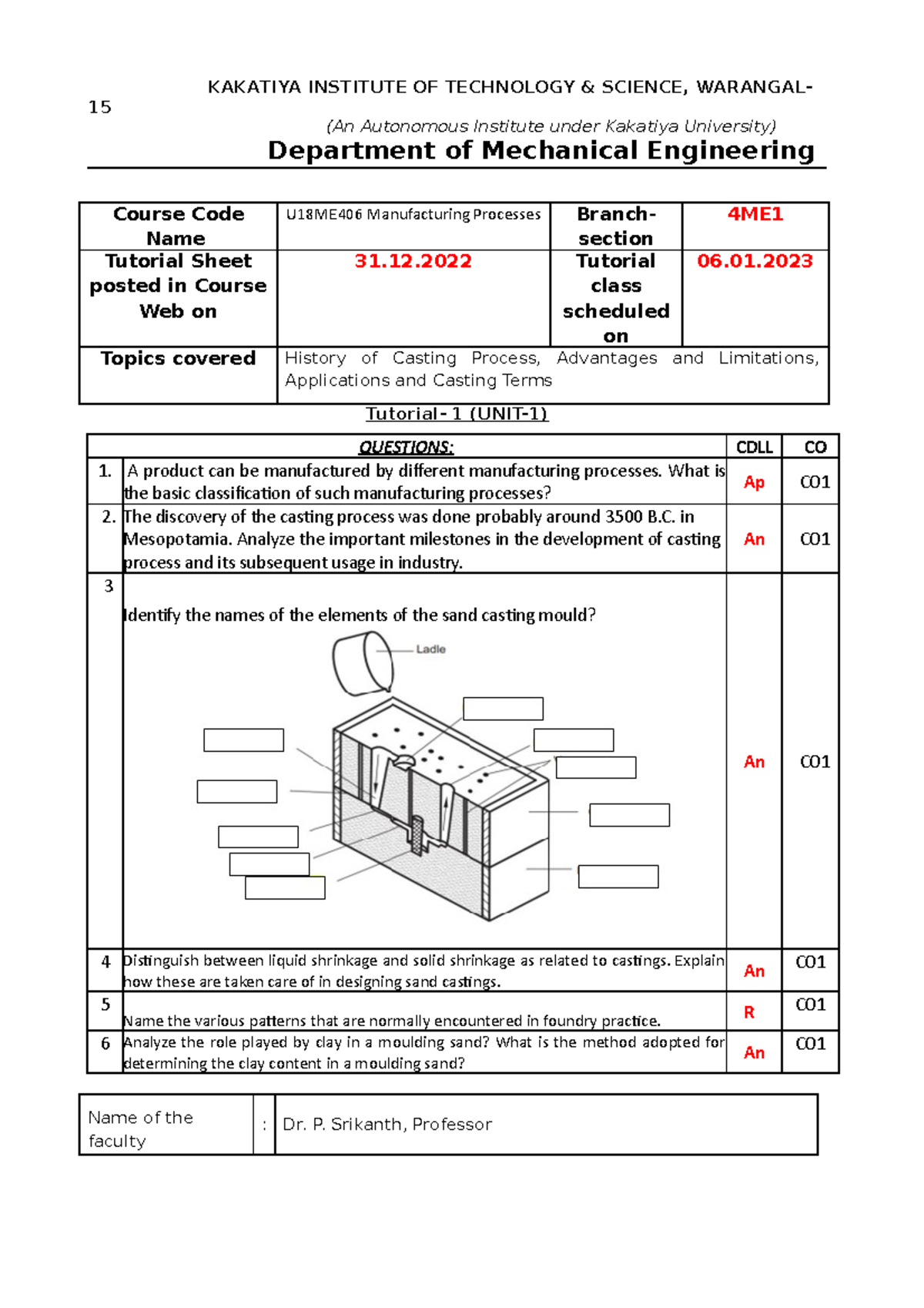 T1-Unit I-MP - Important questions in MACHINING PROCESSES - KAKATIYA ...