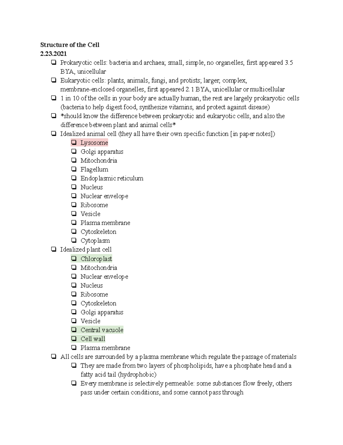 2.23.2021 chp3 - introduction to biology/microbiology notes (BIO101 ...