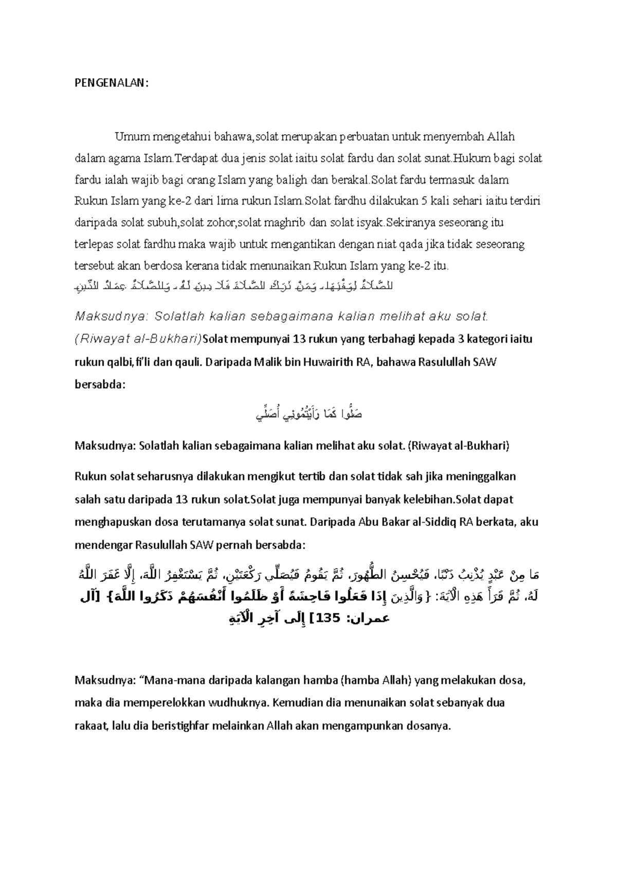 Pengenalan ctu - PENGENALAN: Umum mengetahui bahawa,solat merupakan ...