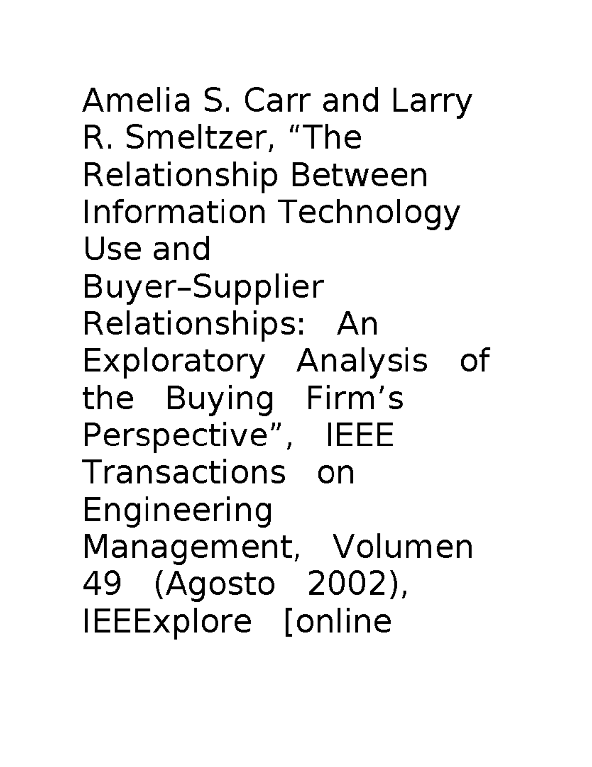 Muñoz Cesar Impacto - Amelia S. Carr and Larry R. Smeltzer, “The ...