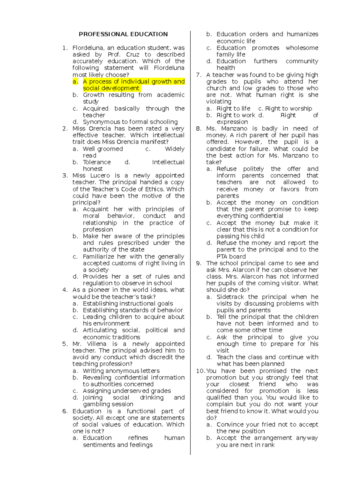 Prof-Ed-3 - Reviewer - PROFESSIONAL EDUCATION Flordeluna, an education ...