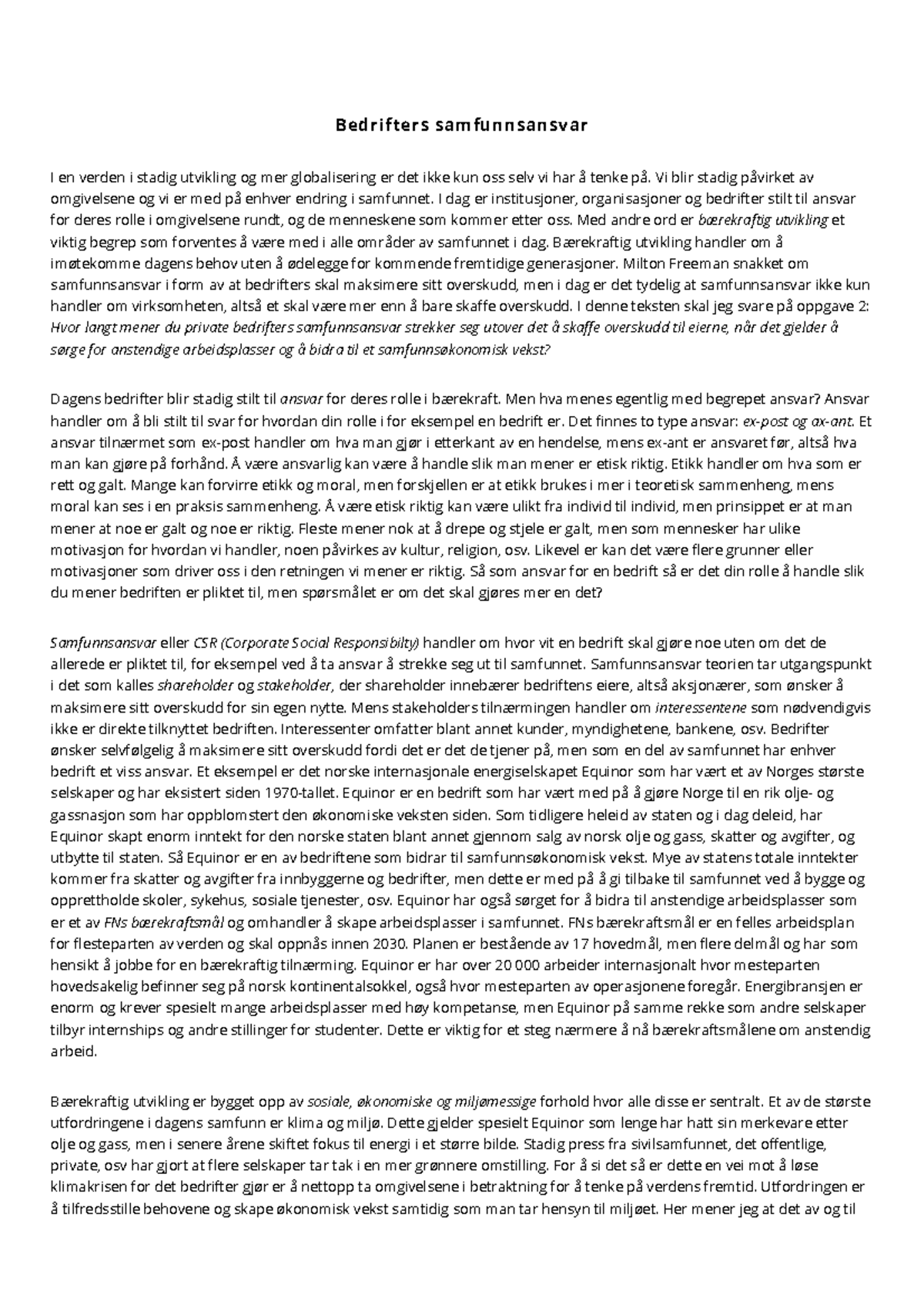 Eksamen 2022 Valgt Oppgave Hvor Langt Mener Du Private Bedrifters Samfunnsansvar Strekker eksamen-2022-valgt-oppgave-hvor-langt-mener-du-private-bedrifters-samfunnsansvar-strekker