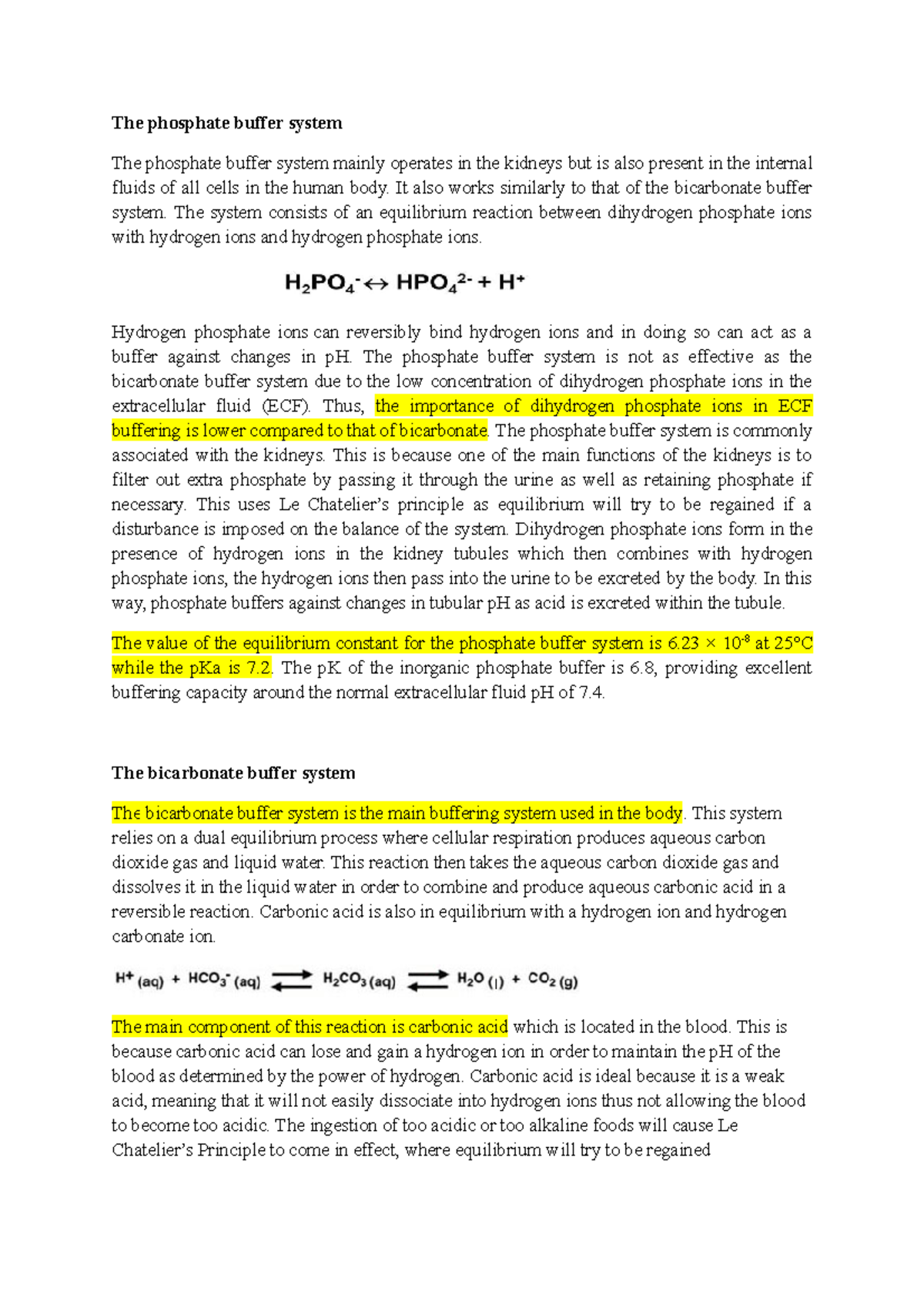 Buffer System Null The Phosphate Buffer System The Phosphate Buffer