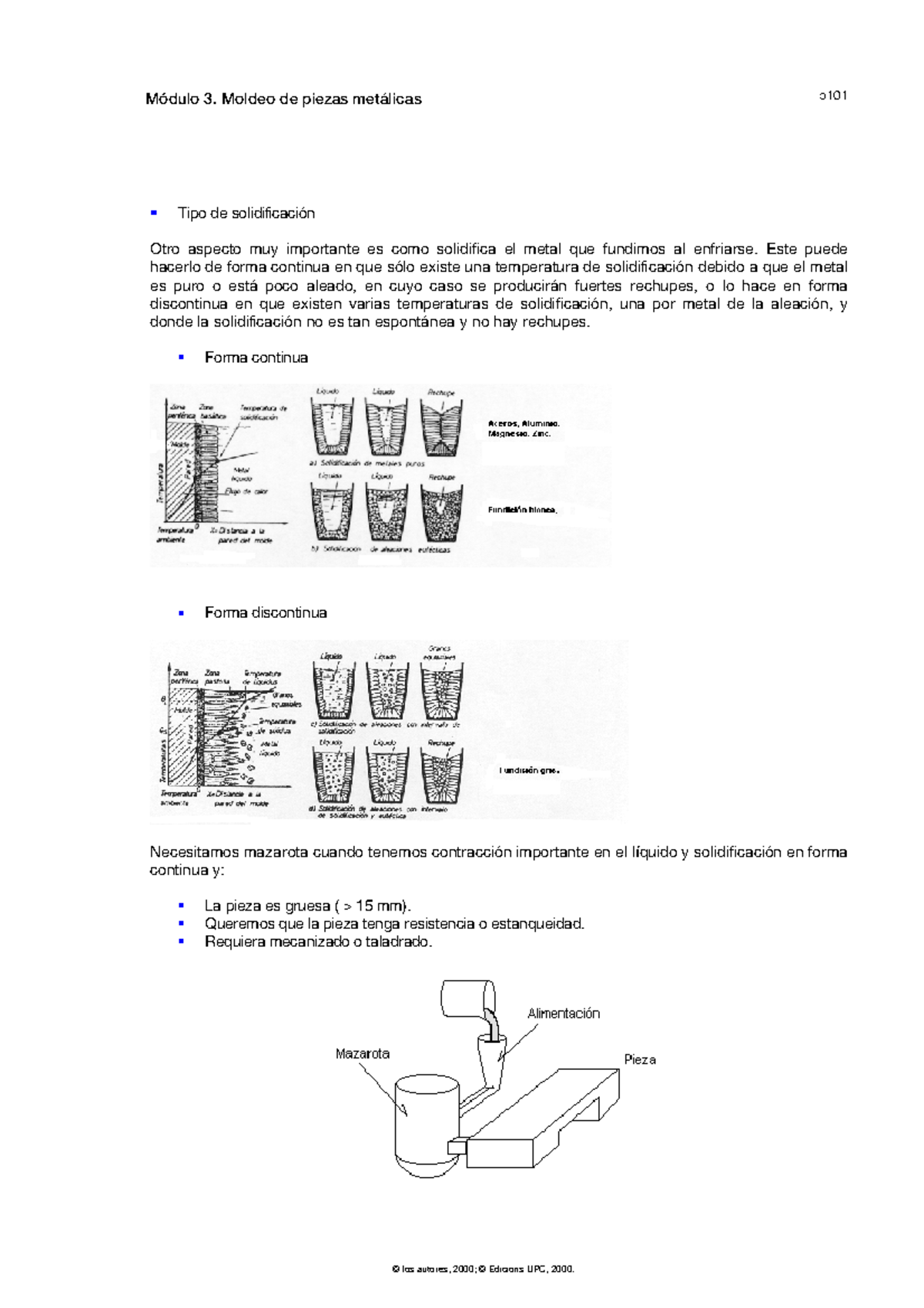 Calculo de mazarota - Módulo 3. Moldeo de piezas metálicas p 101 Tipo ...