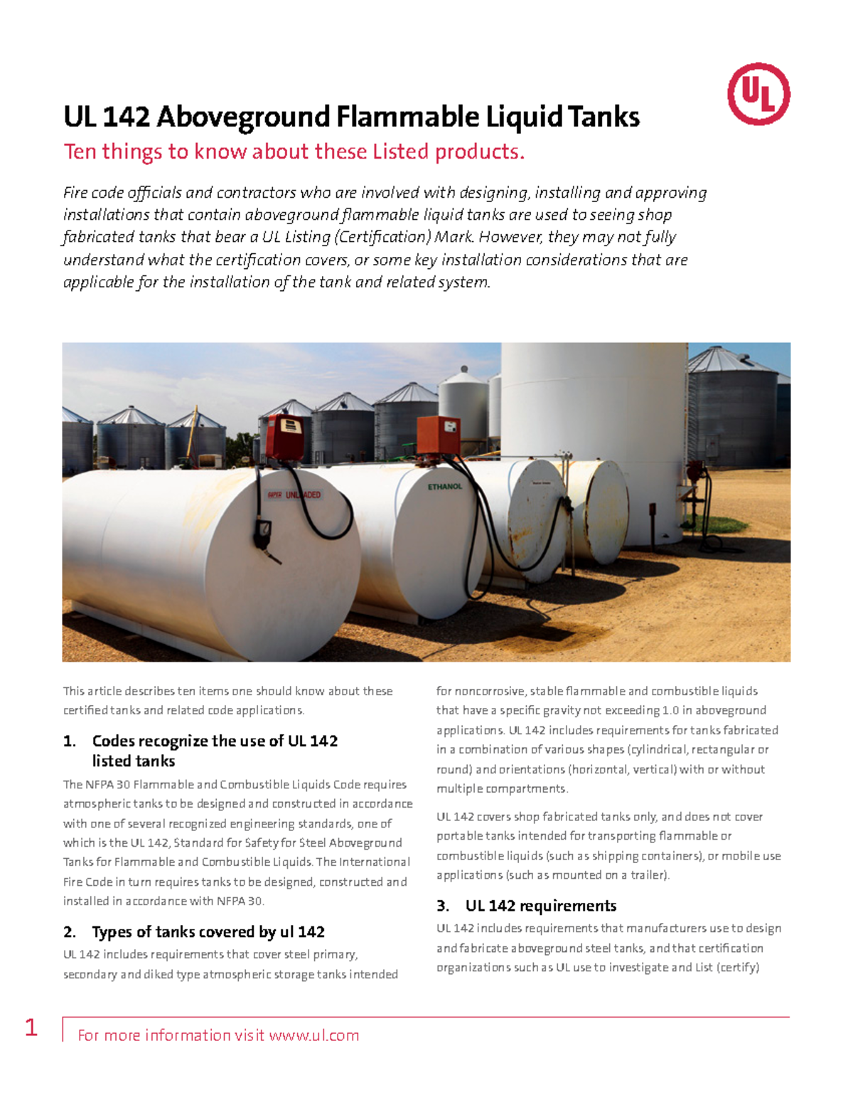 UL142abovegroundtanks - UL 142 Aboveground Flammable Liquid Tanks 1 For ...
