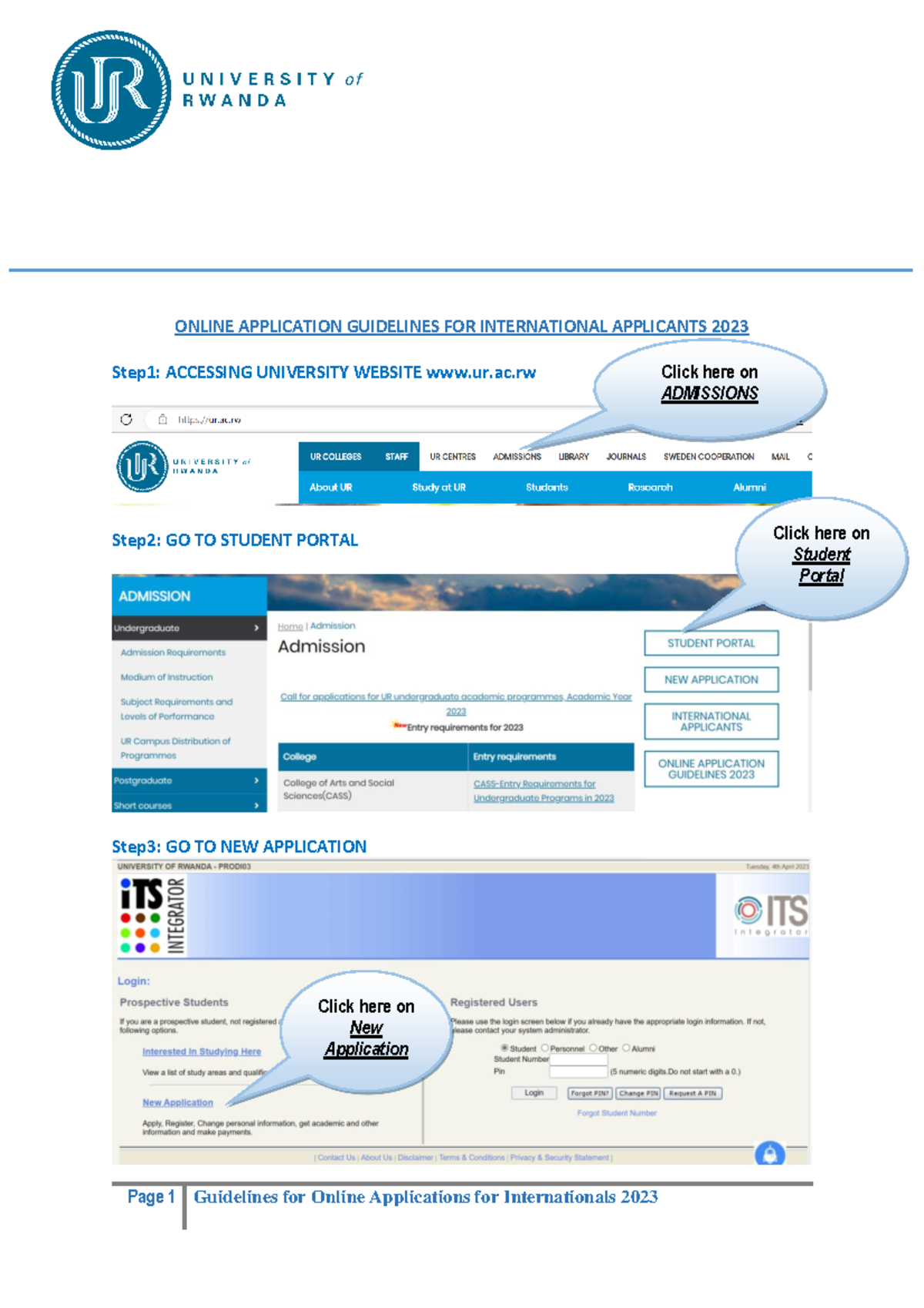Guidelines for International Applicants 2023ok - ONLINE APPLICATION GUIDELINES FOR INTERNATIONAL ...