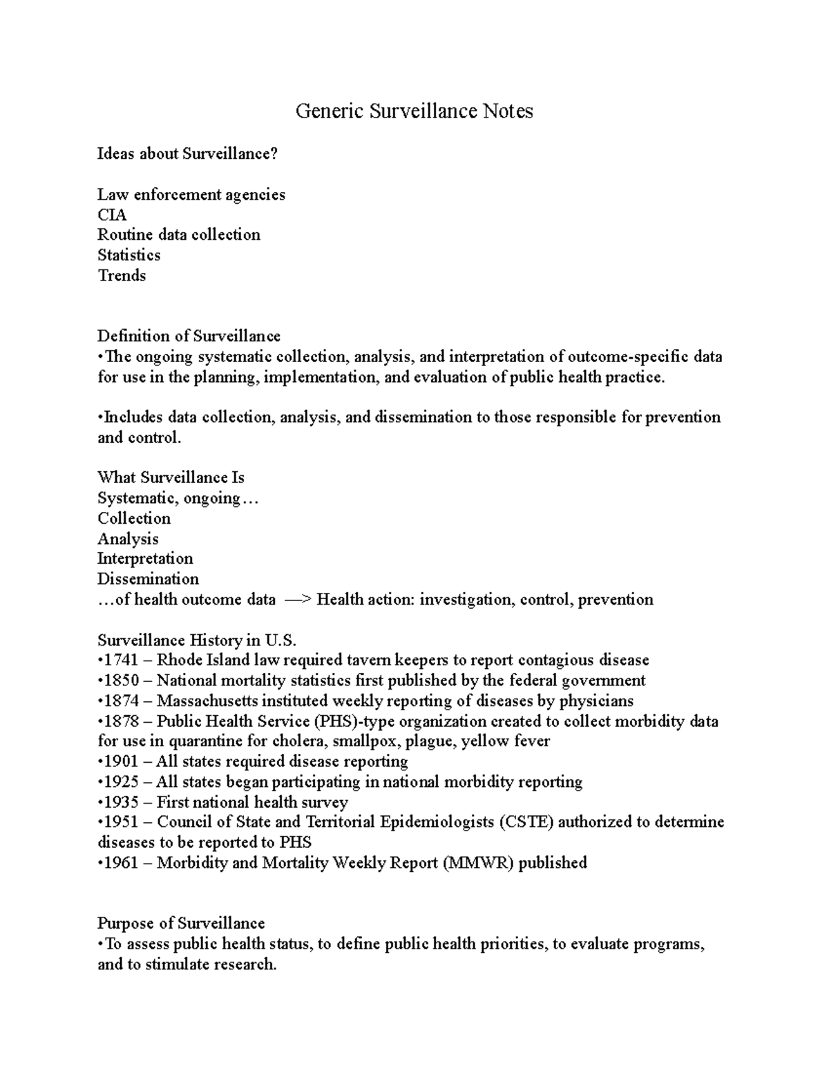 Notes on Generic Surveillance - Generic Surveillance Notes Ideas about ...