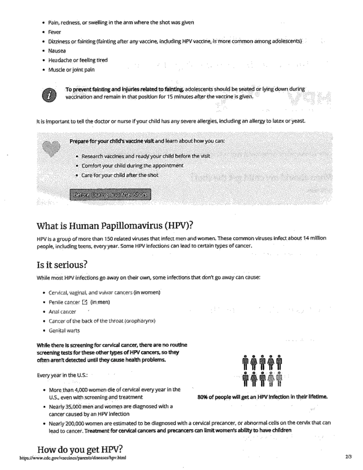 CDC HPV 2 Woman Lecture Notes - NURS 3025 - Studocu