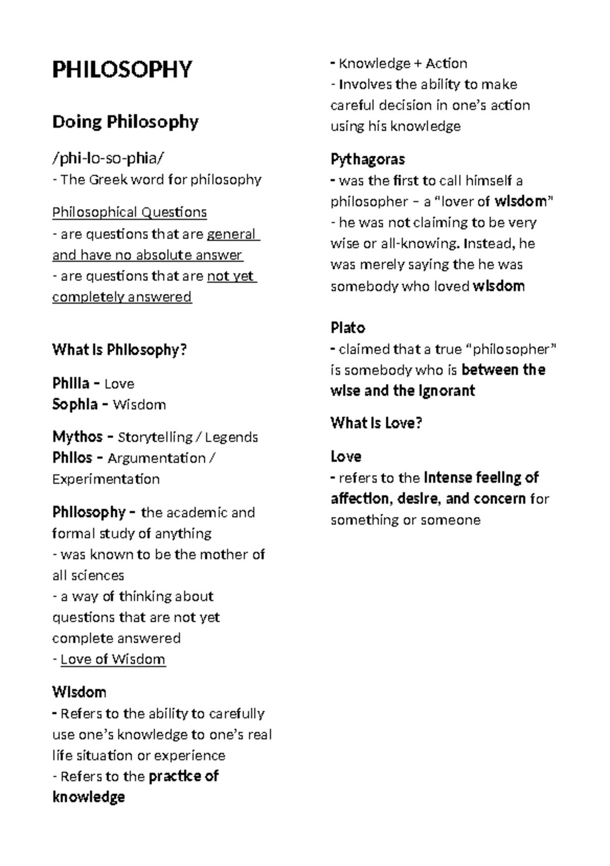 Philosophy - Oh Yeah - PHILOSOPHY Doing Philosophy /phi-lo-so-phia/ The ...