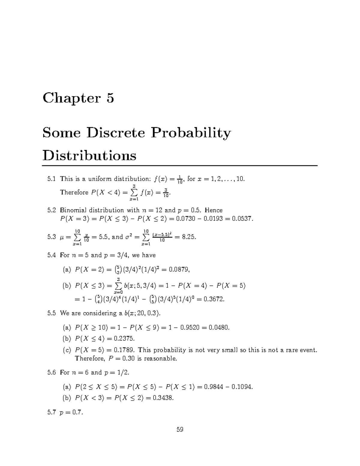 Ok solucionario probabilidad y estadistica-63-87 - Chapter 5 Some Discrete Probability ...