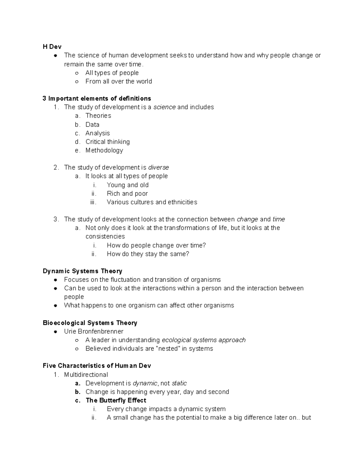 Intro. to developmental studies 1 11-1 16 - H Dev The science of human ...