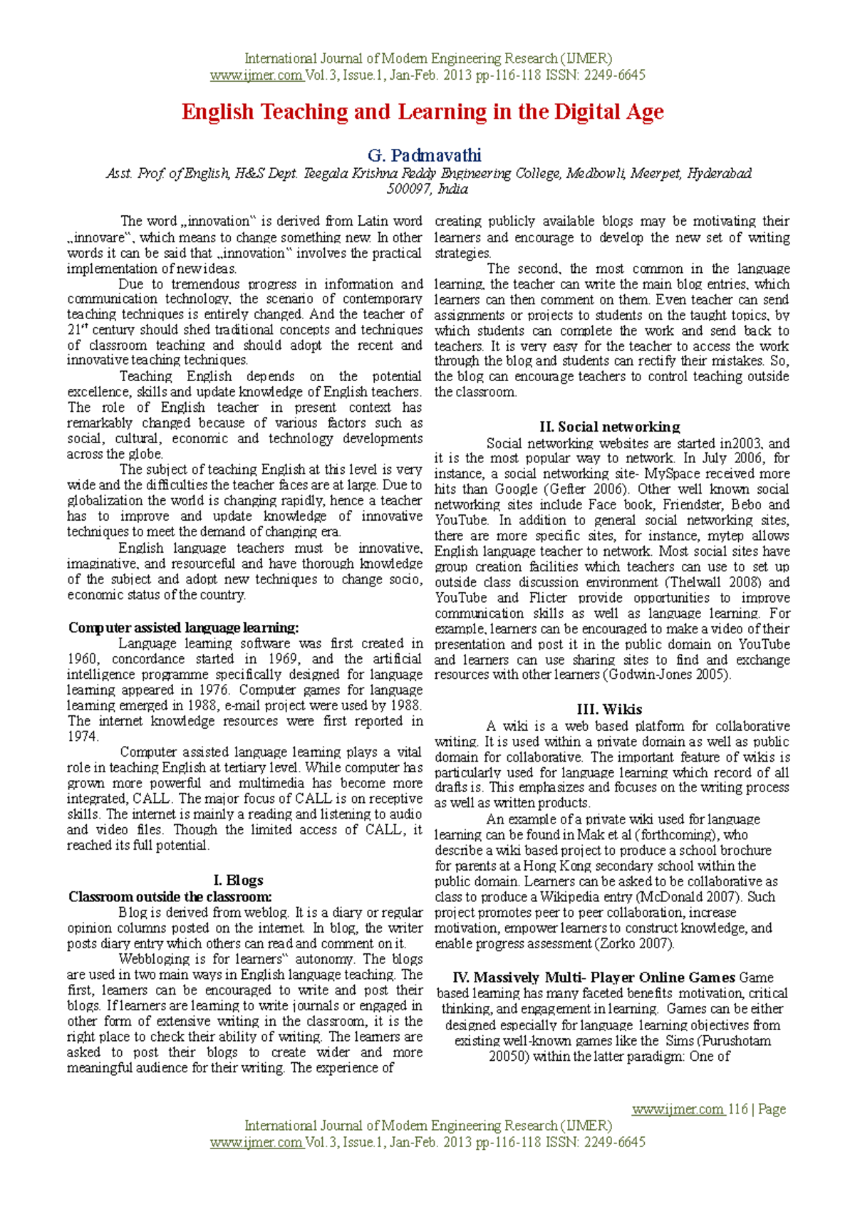 Teaching English in the digital age - International Journal of Modern ...