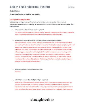 BIO201 Lab 7 - assignment - Student Name: Access Code (located on the lid of your lab kit): Lab ...