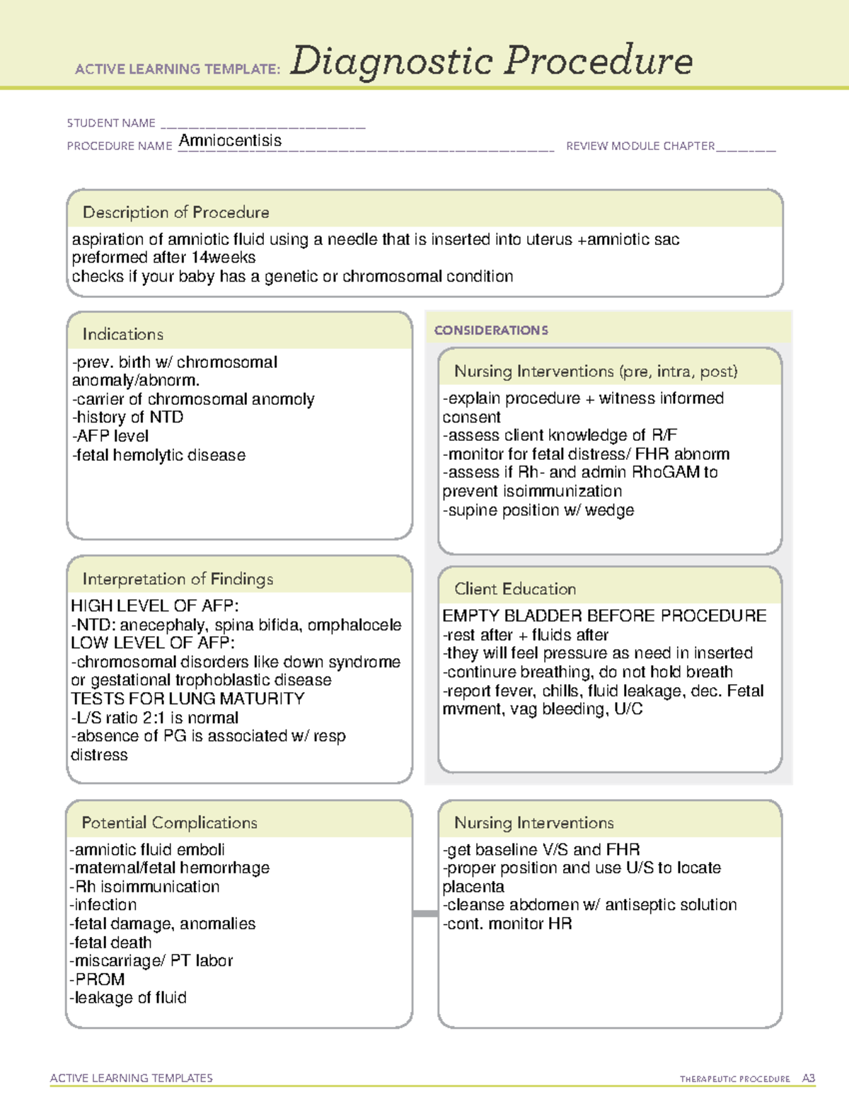 Amniocentisis - learning template - ACTIVE LEARNING TEMPLATES ...