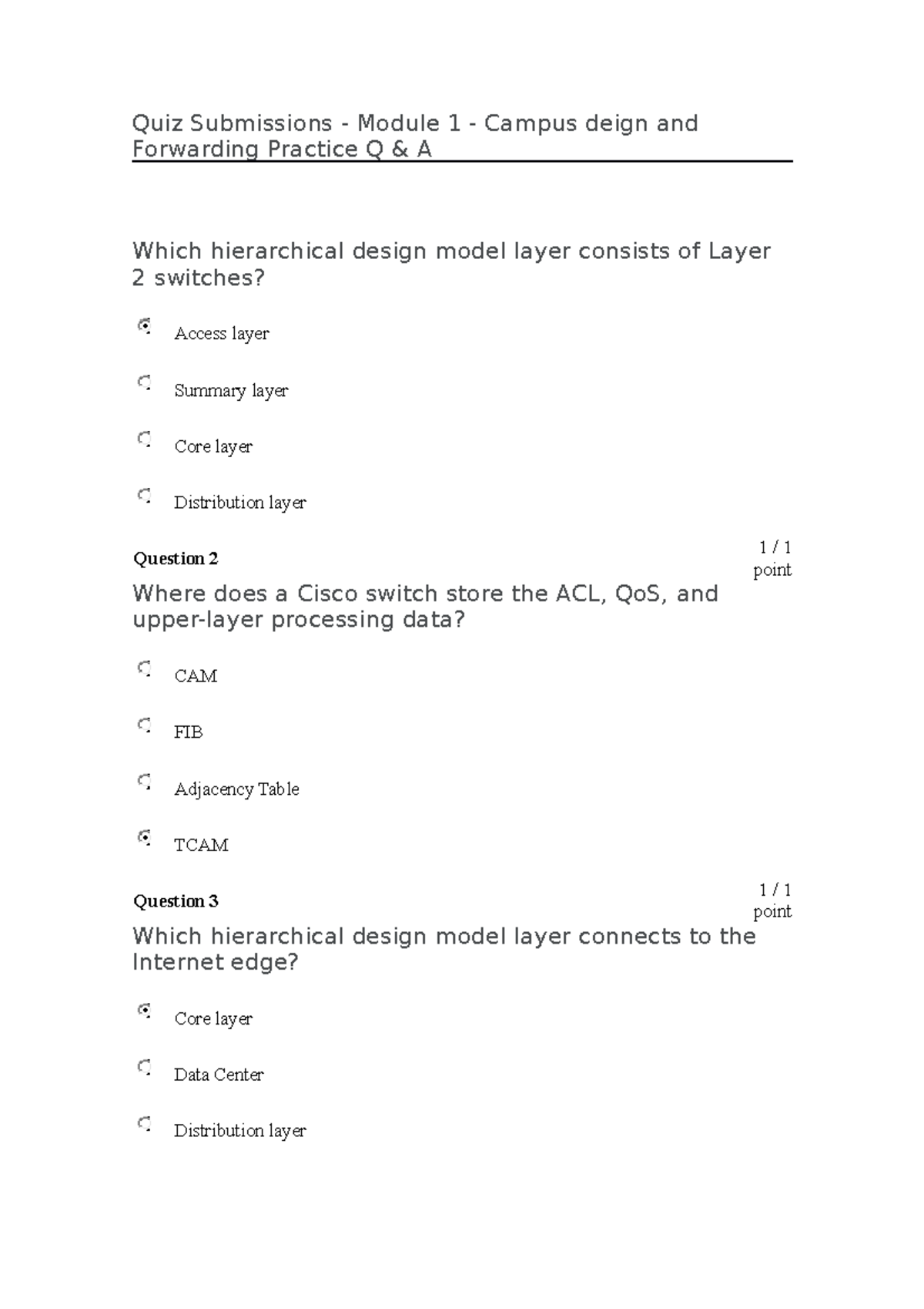 Quiz 1 - Advanced Networking - Quiz Submissions - Module 1 - Campus ...