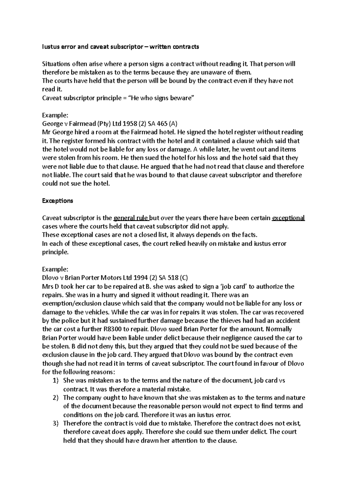 CML part C - covers weeks 7-10 of the course - Iustus error and caveat ...