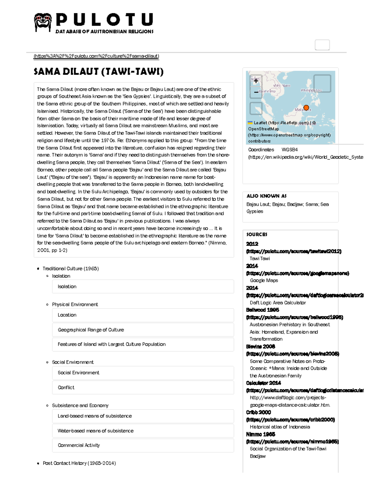 Pulotu - Culture Sama Dilaut (Tawi-Tawi) - P U L O T U DATABASE OF ...