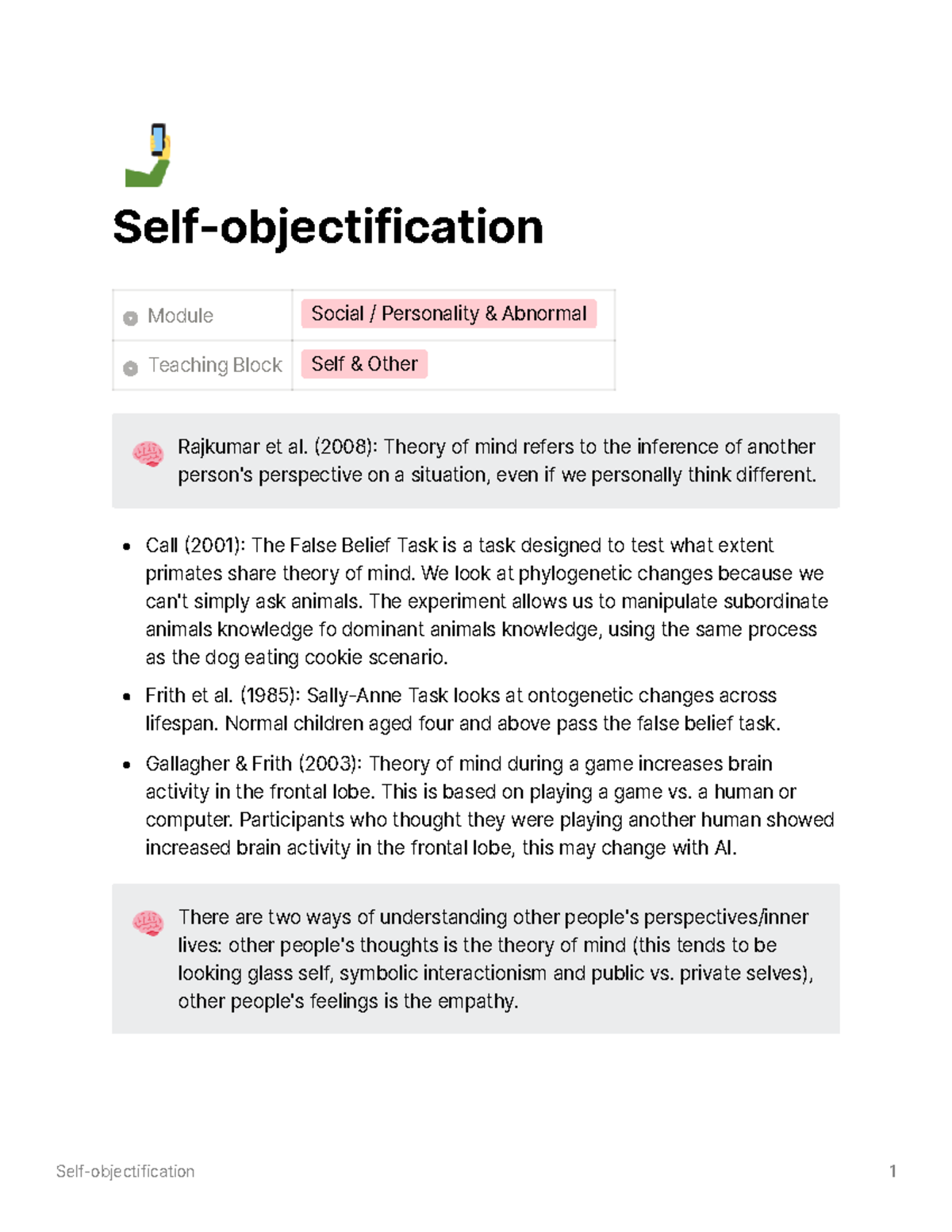 Self-objectification - 🤳 Self-objectification Module Social ...