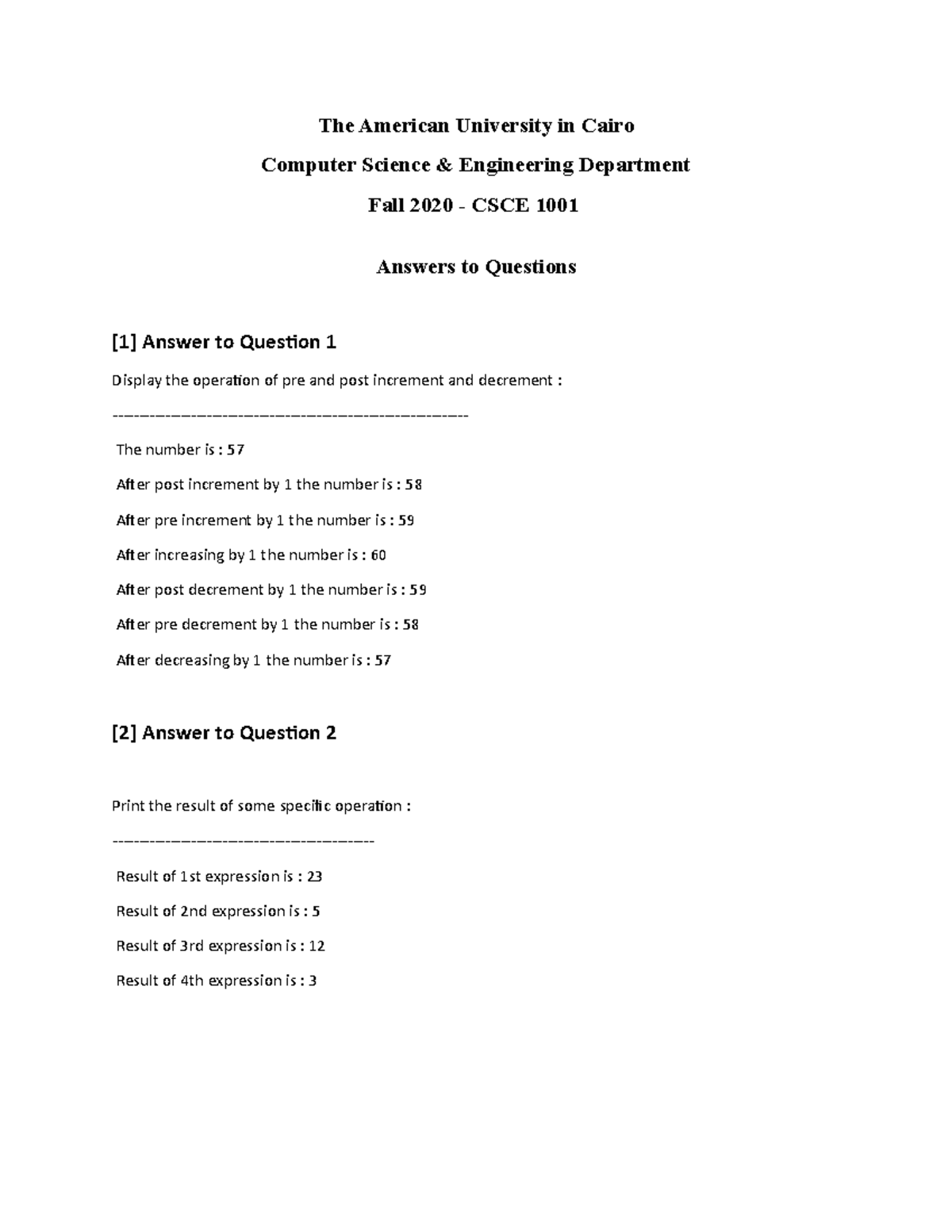 Review answers 17 10 20 - The American University in Cairo Computer Science & Engineering - Studocu