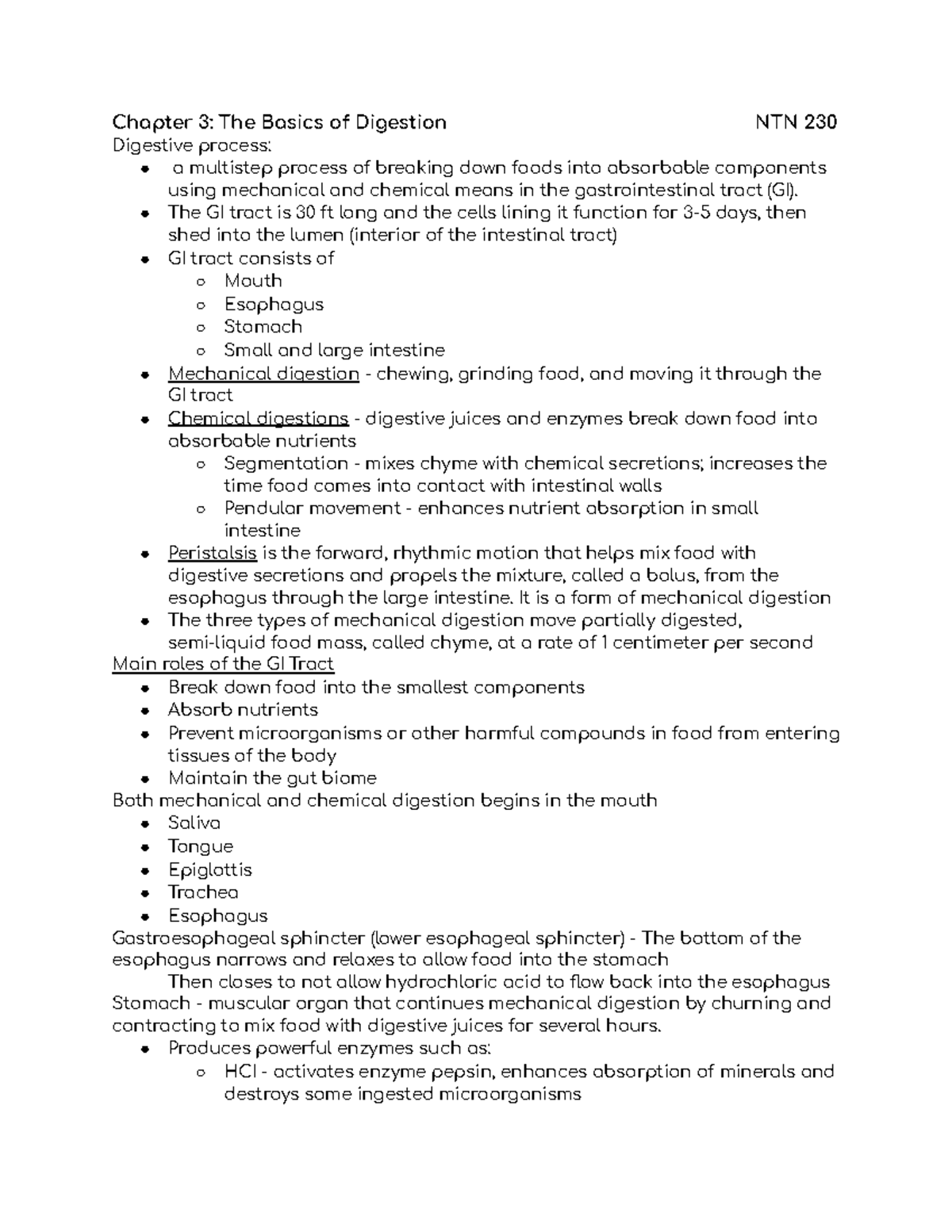 Chapter 3 The Basics Of Digestion Ntn 230 Prof Haynes Chapter 3
