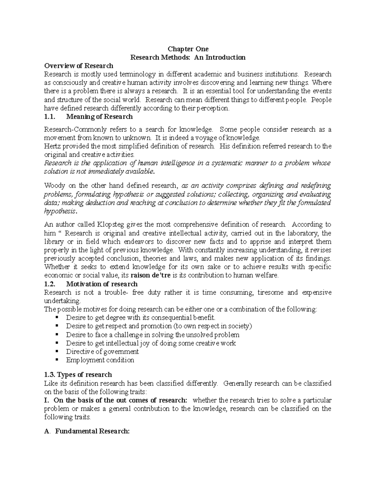 4 5843424051271307710 - Chapter One Research Methods: An Introduction ...