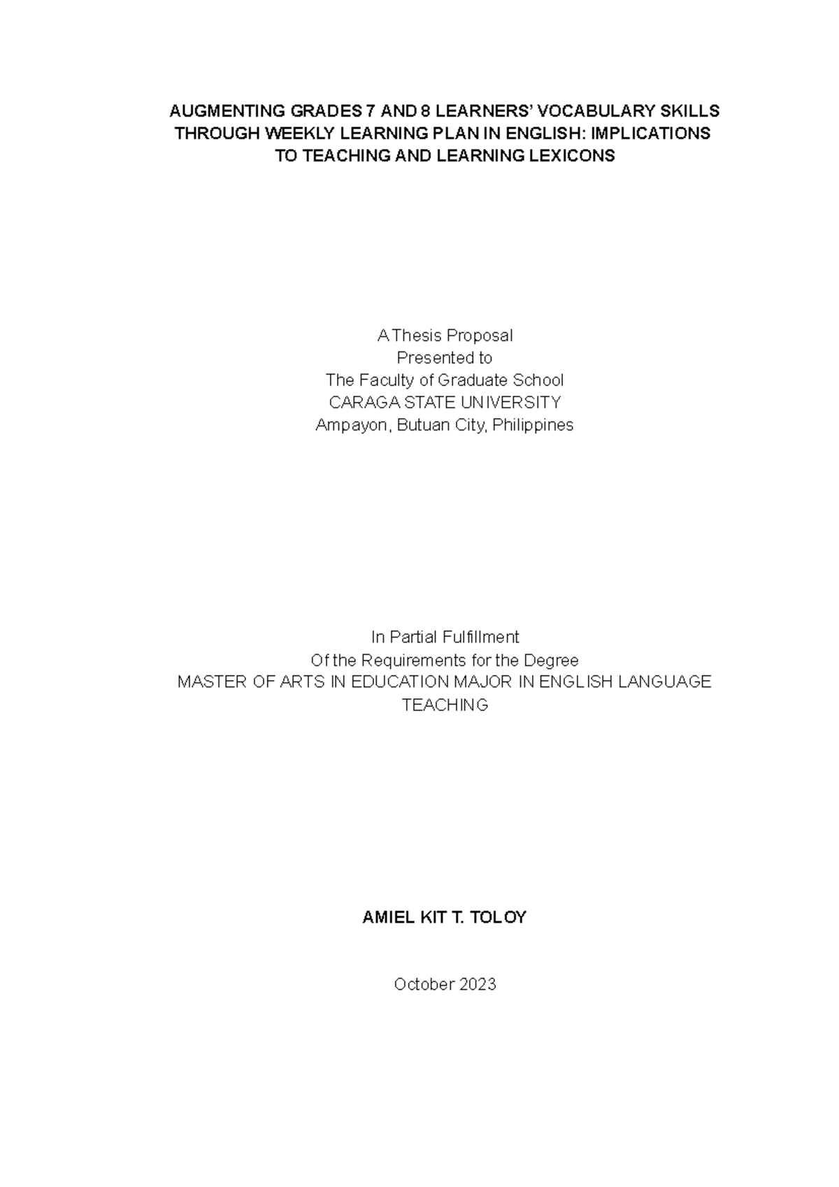 Thesis Chapter 1 TO 3 - Academic paper - AUGMENTING GRADES 7 AND 8 ...