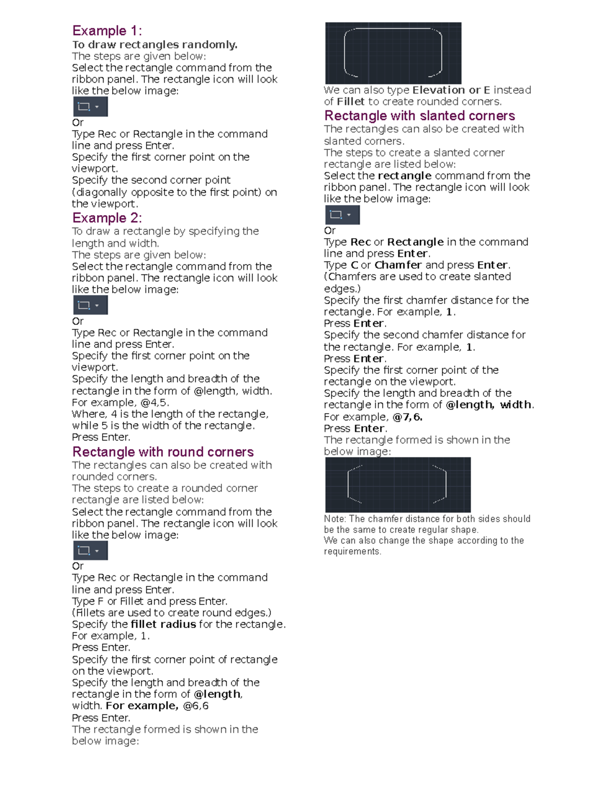 Rectangle - task - Example 1: To draw rectangles randomly. The steps ...