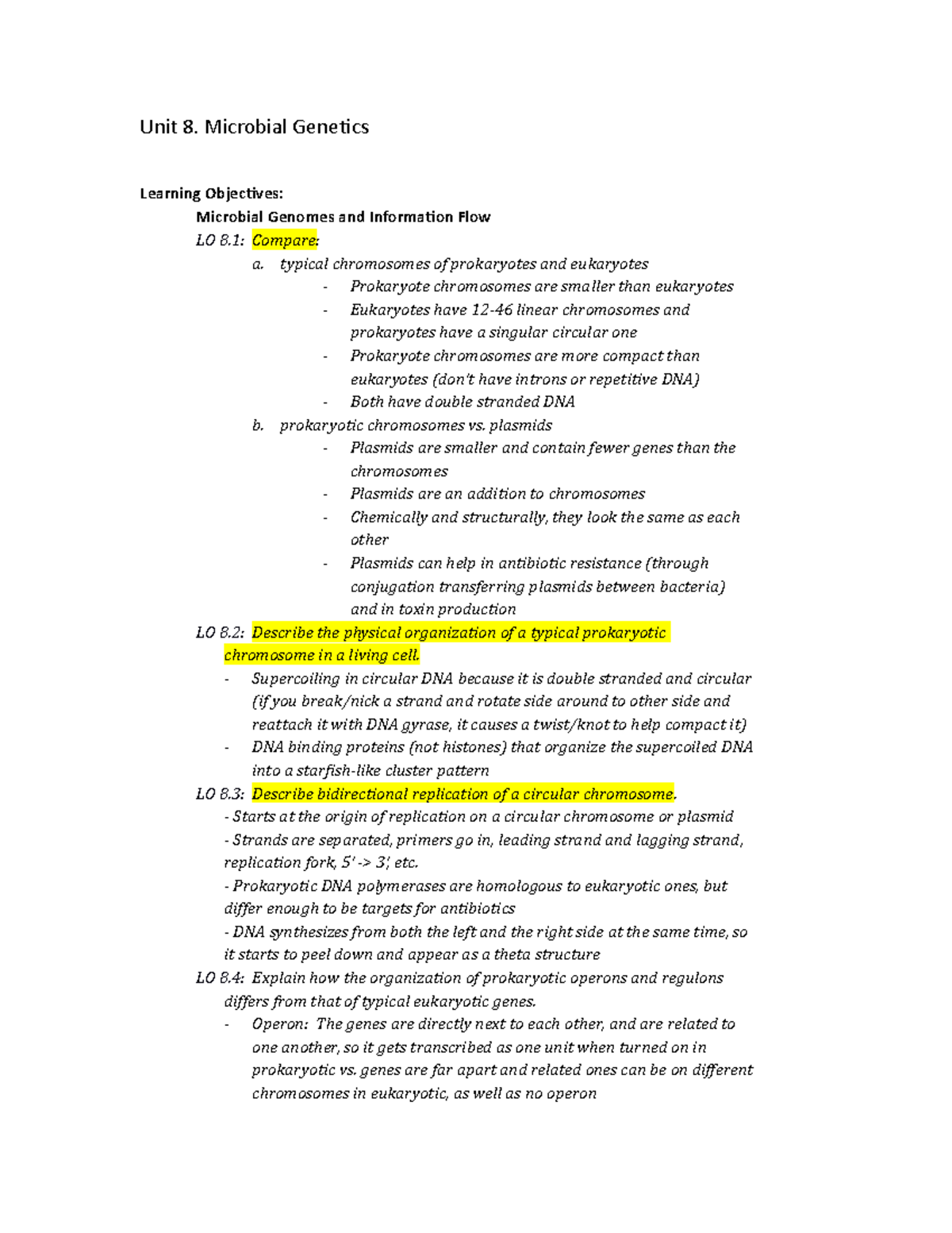 Unit 8. Microbial Genetics - Unit 8. Microbial Genetics Learning ...