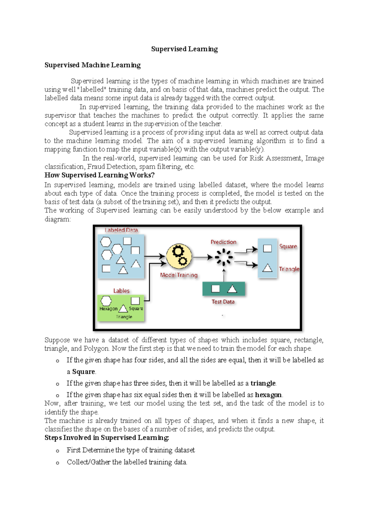 Supervised Learning - Summary Computer Science and Engineering ...