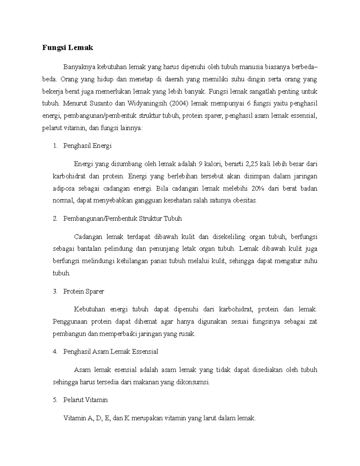 Fungsi lemak - Fungsi Lemak Banyaknya kebutuhan lemak yang harus ...