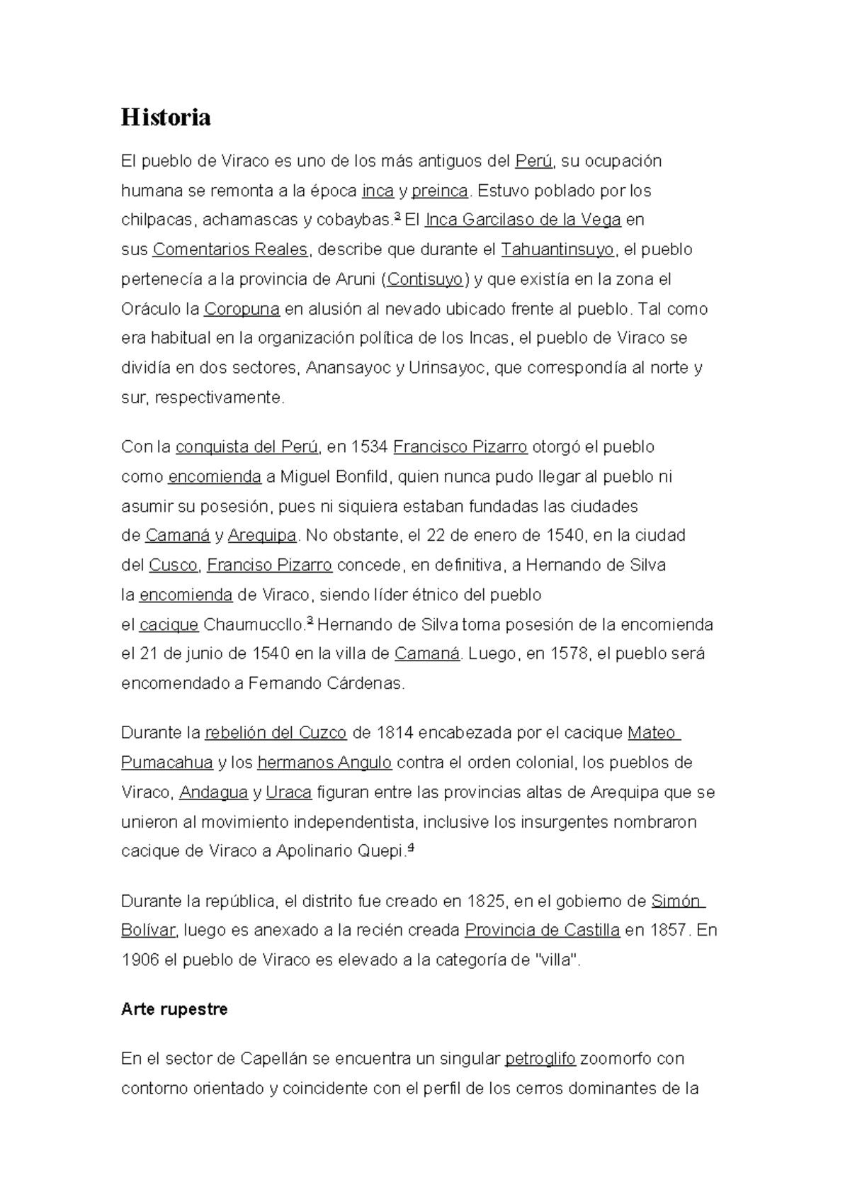 Historia de viraco - Historia El pueblo de Viraco es uno de los más ...