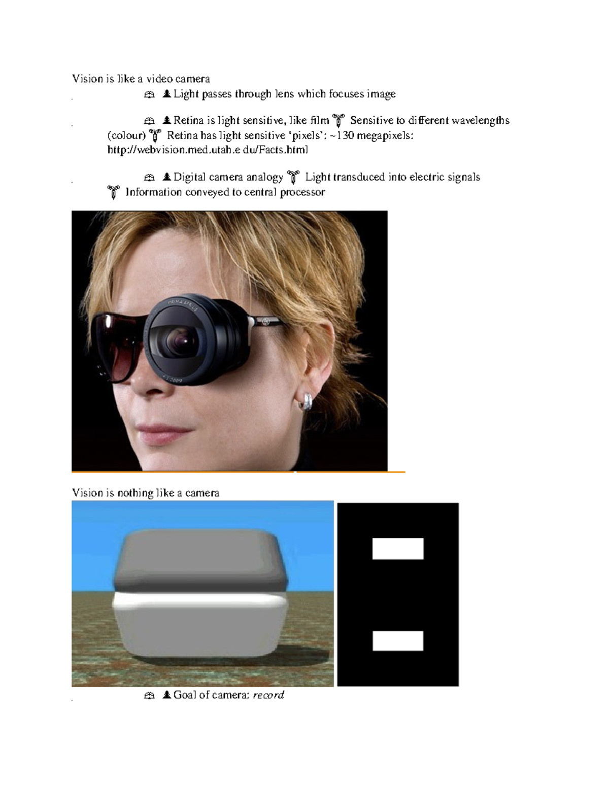 Cognitive lecture 6 - Warning: TT: more functions defined than expected Vision is like a video ...