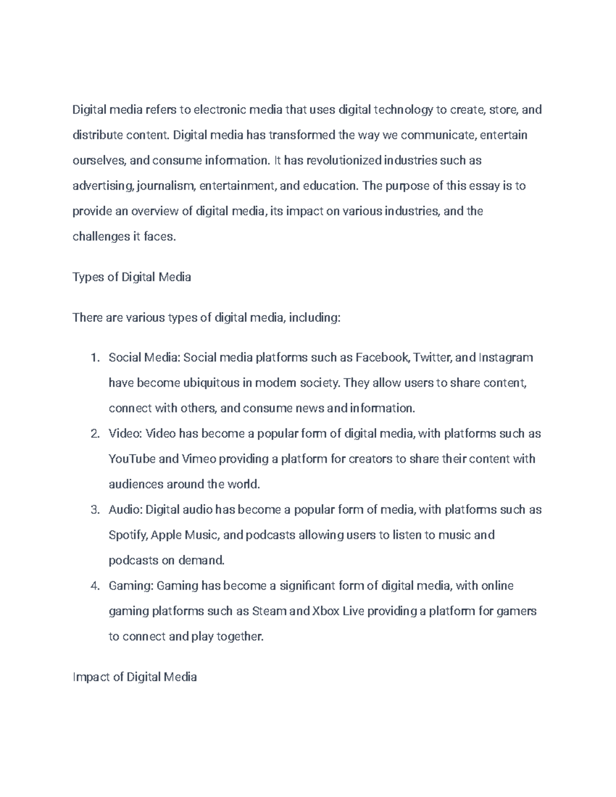Introduction to Media ch3 notes - Digital media refers to electronic ...