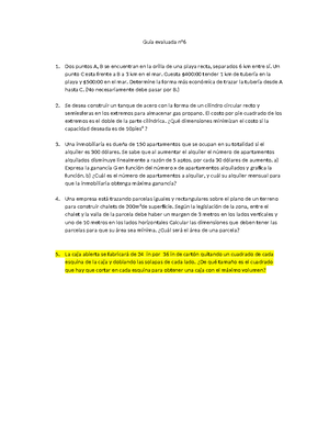 Control S8. Calculo - Nombre asignatura Semana X Nombre del estudiante: Fecha de entrega ...