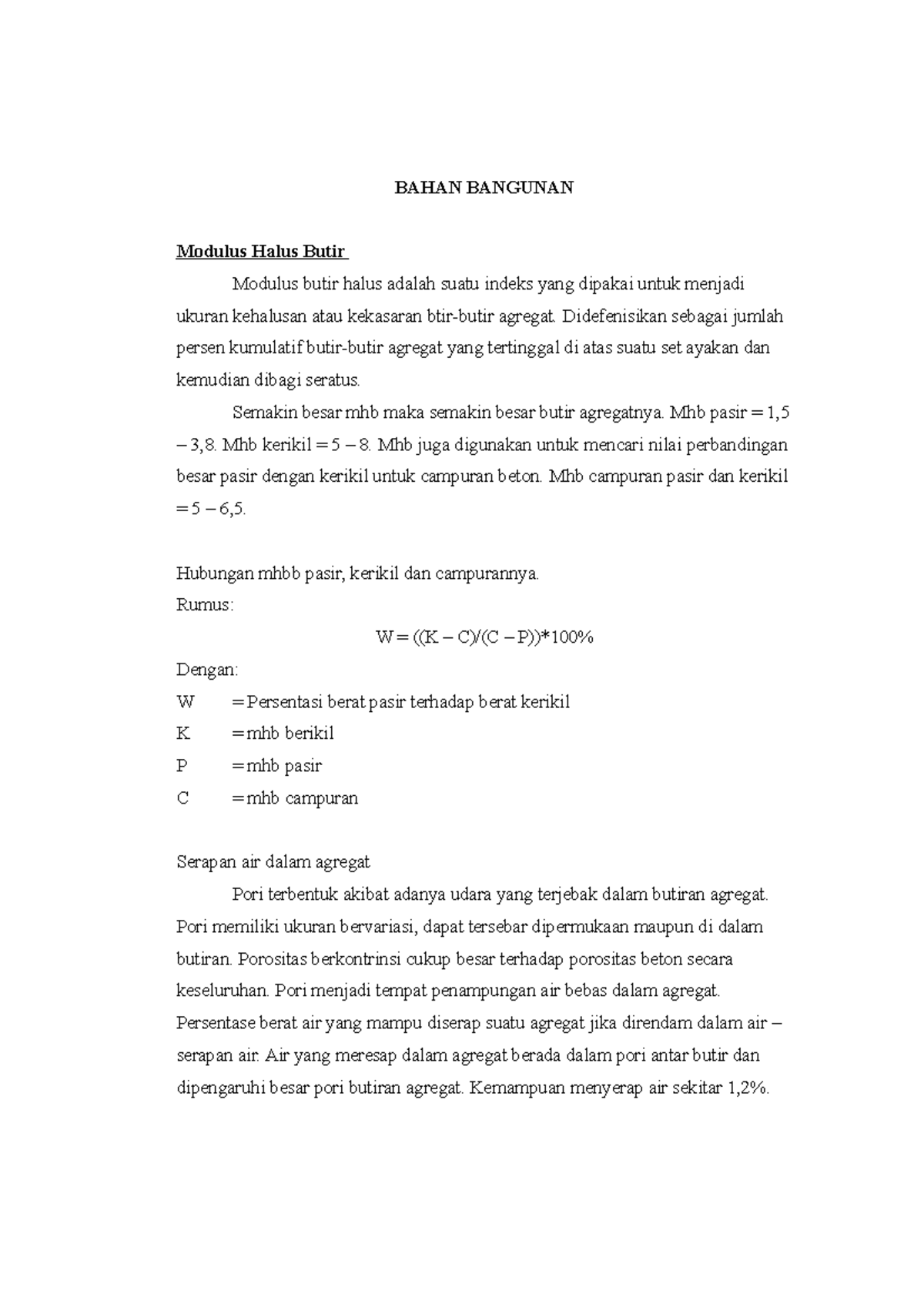 Bahan Bangunan - Modulus Halus Butir - BAHAN BANGUNAN Modulus Halus ...