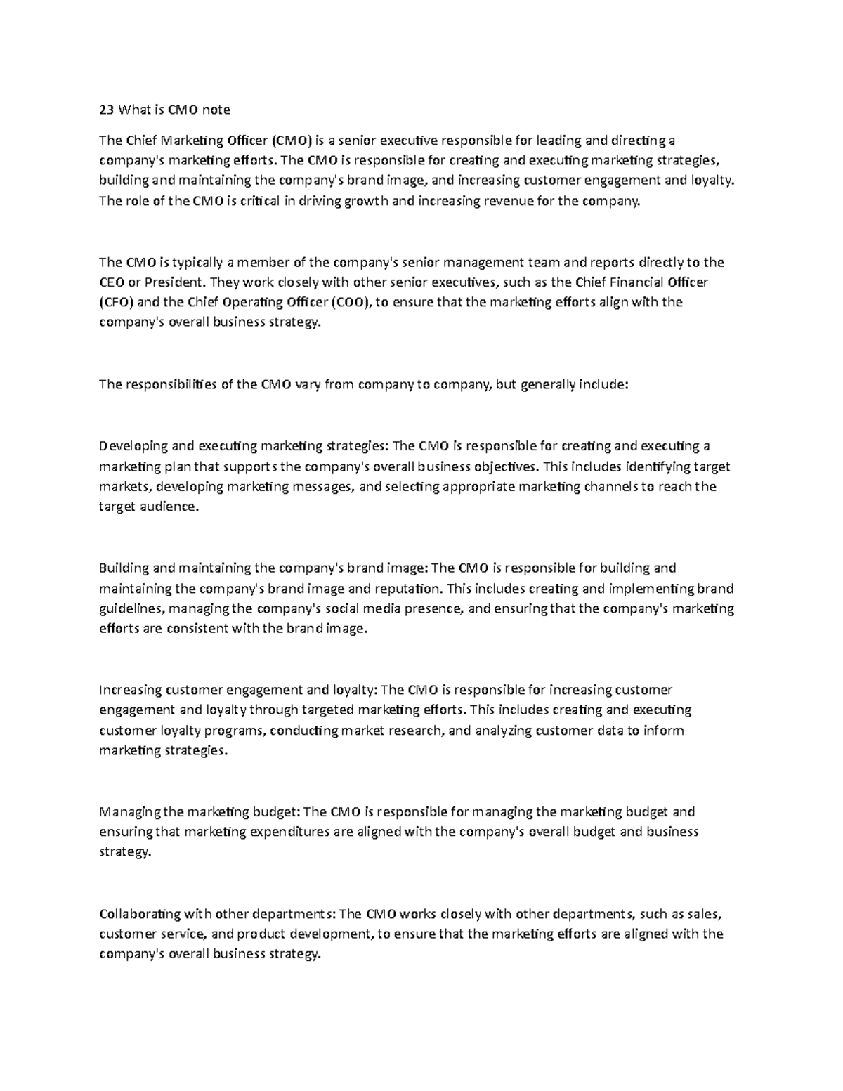 23 What is CMO note - 23 What is CMO note - 23 What is CMO note The ...