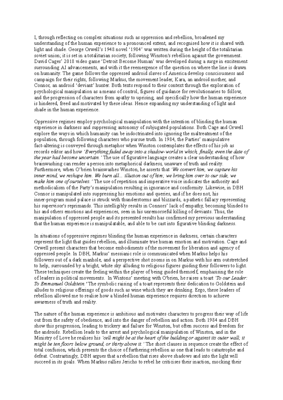 Common Module (1984) related text essay - I, through reflecting on ...