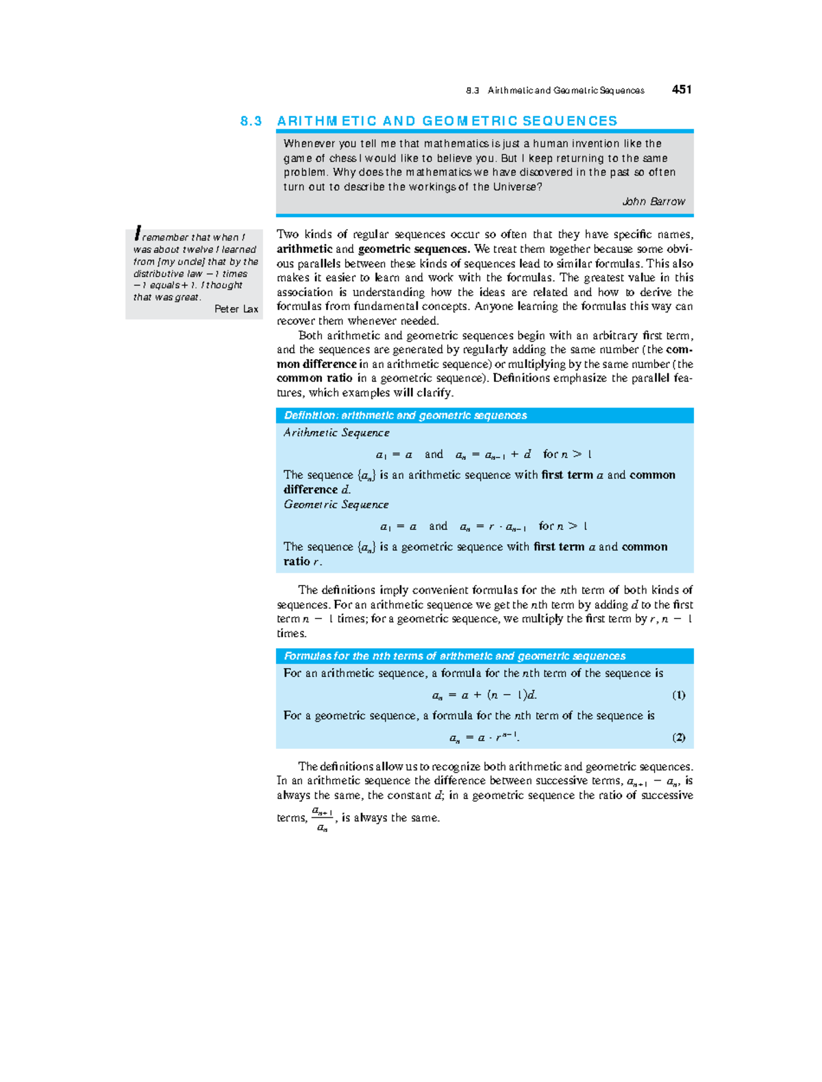 Arithmetic and geometric sequences - 8 Airt hmet ic and Geomet ric ...