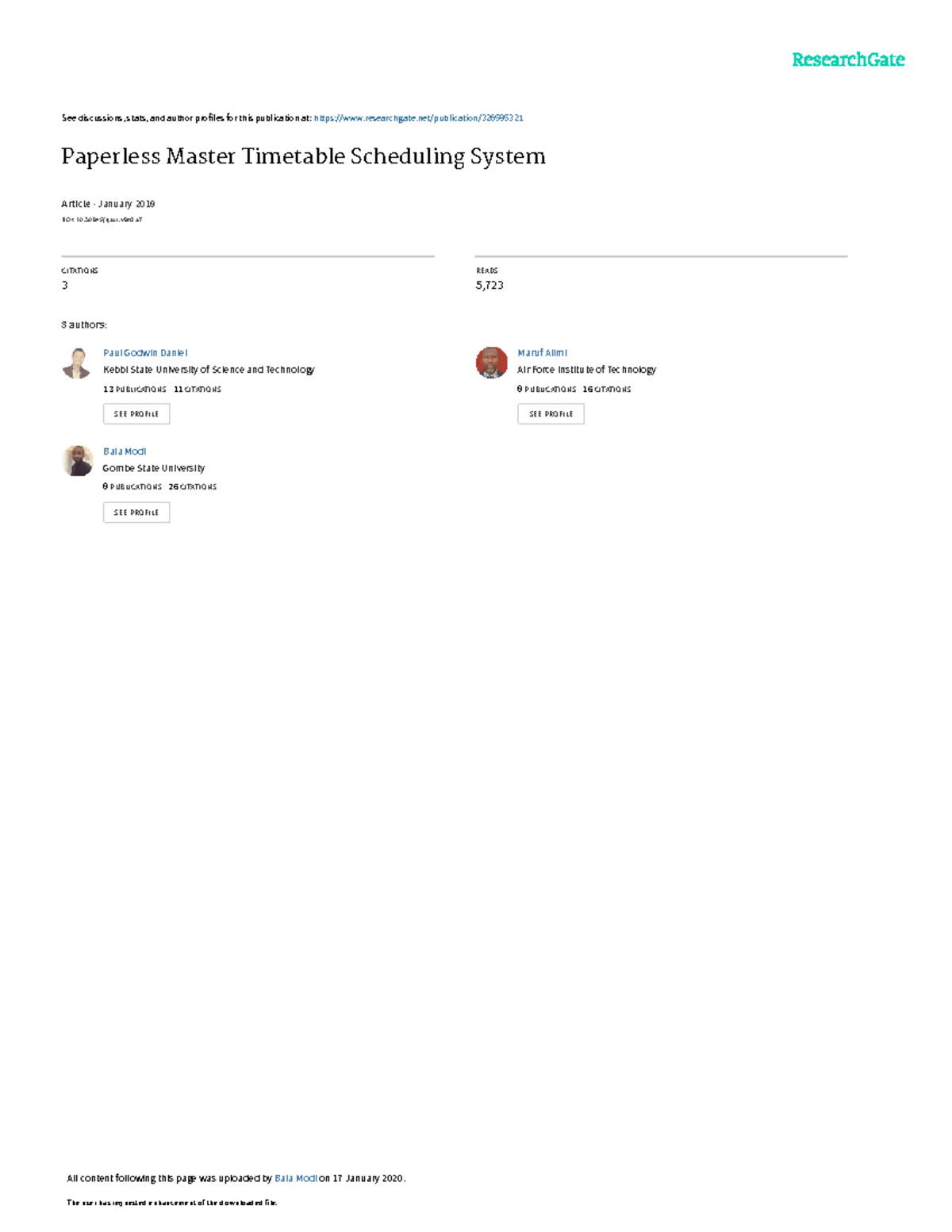 Paperless Master Timetable Scheduling System - See discussions, stats ...